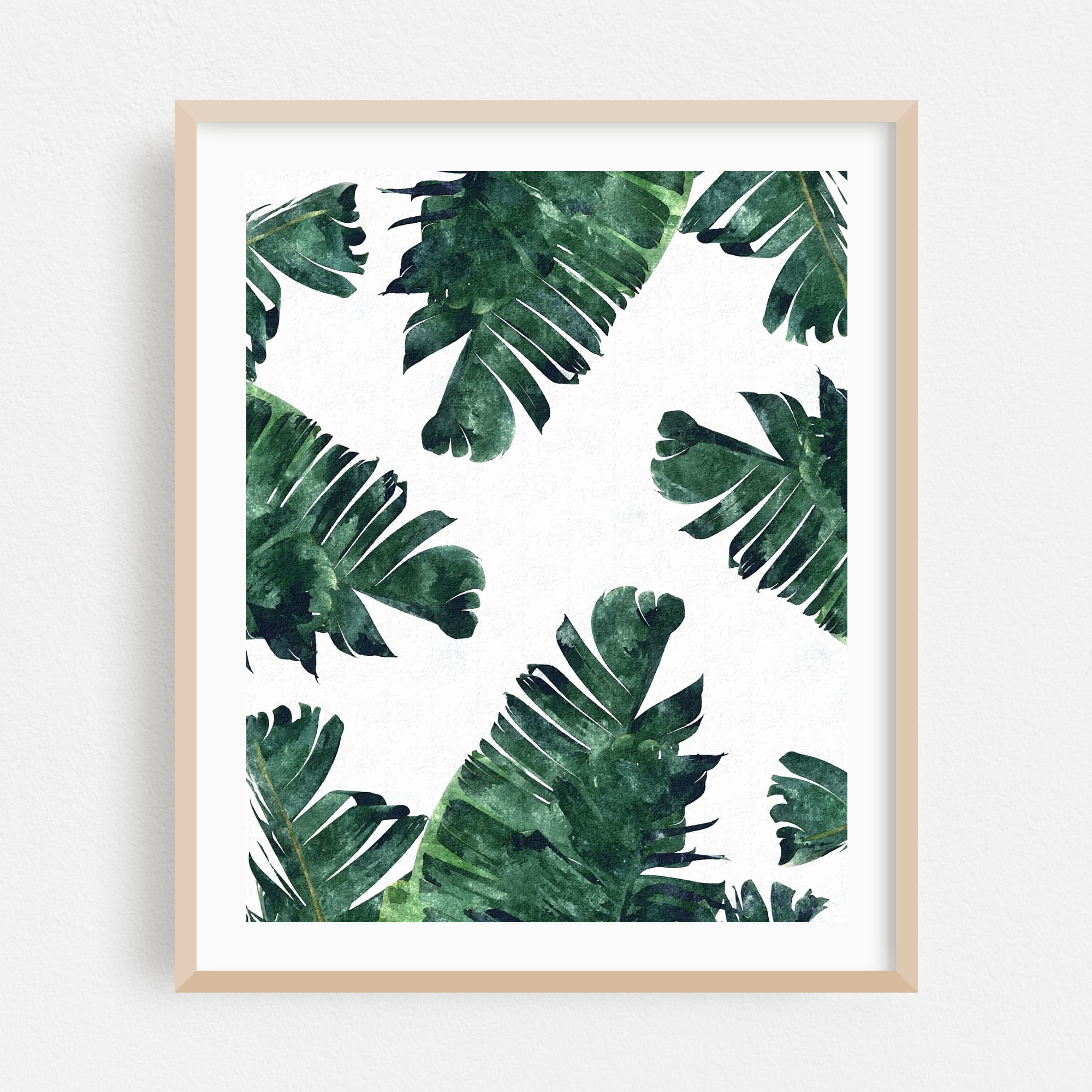 Banana Leaves Watercolor - Painting Tropical Botanical Pattern Monstera ...