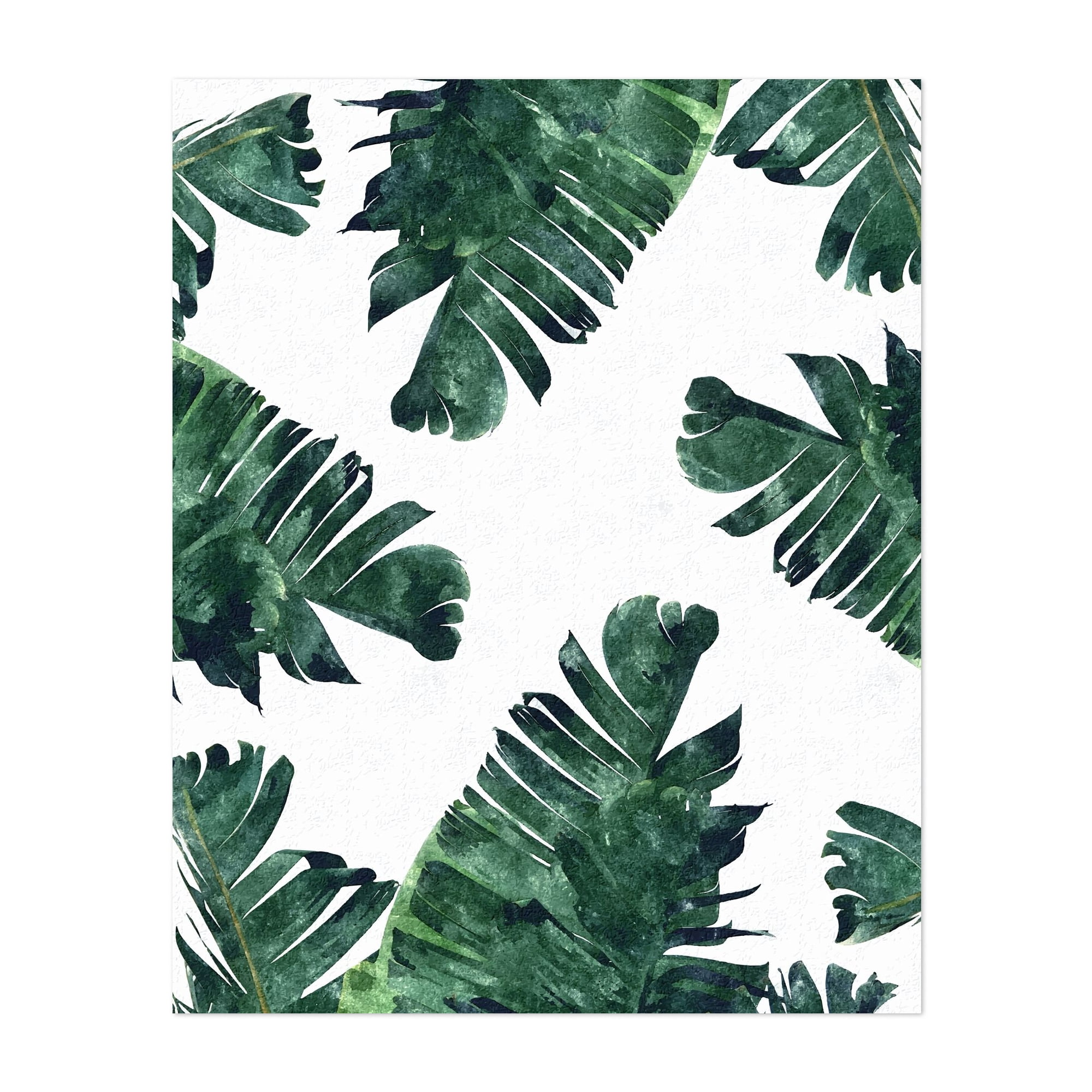 Banana Leaves Watercolor - Painting Tropical Botanical Pattern Monstera ...