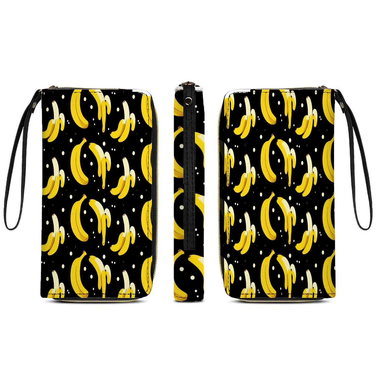 Banana Long Wallets For Women PU Leather Purse Card Holder Ladies Phone ...