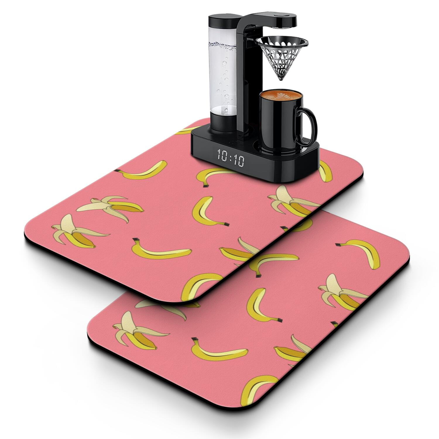 Banana Lover Dish Drying Mat, Yellow Tropical Fruit Pattern Cute Kawaii ...