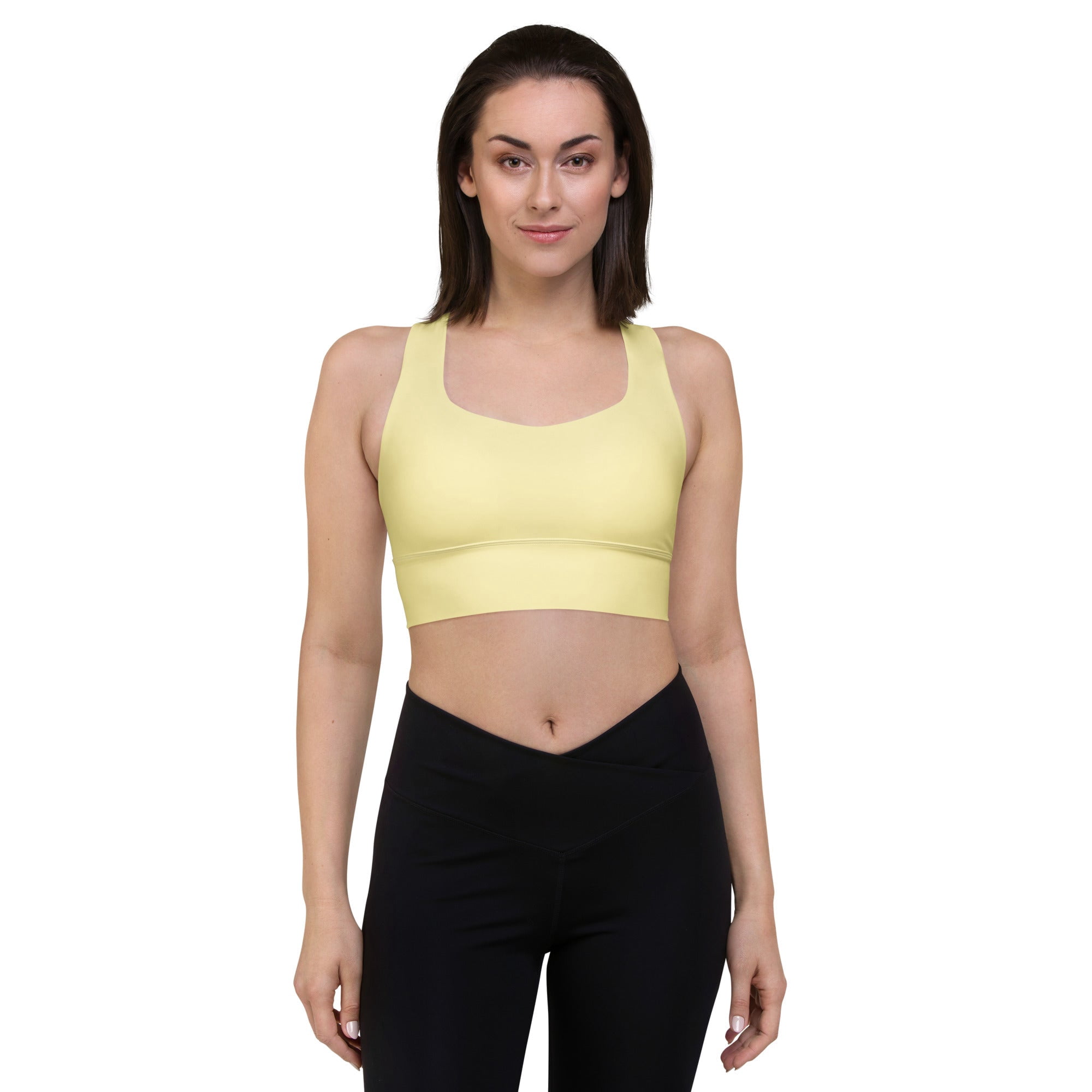 Banana Mania Sports Bra, Ladies Light Yellow Sports Bra with Lining ...