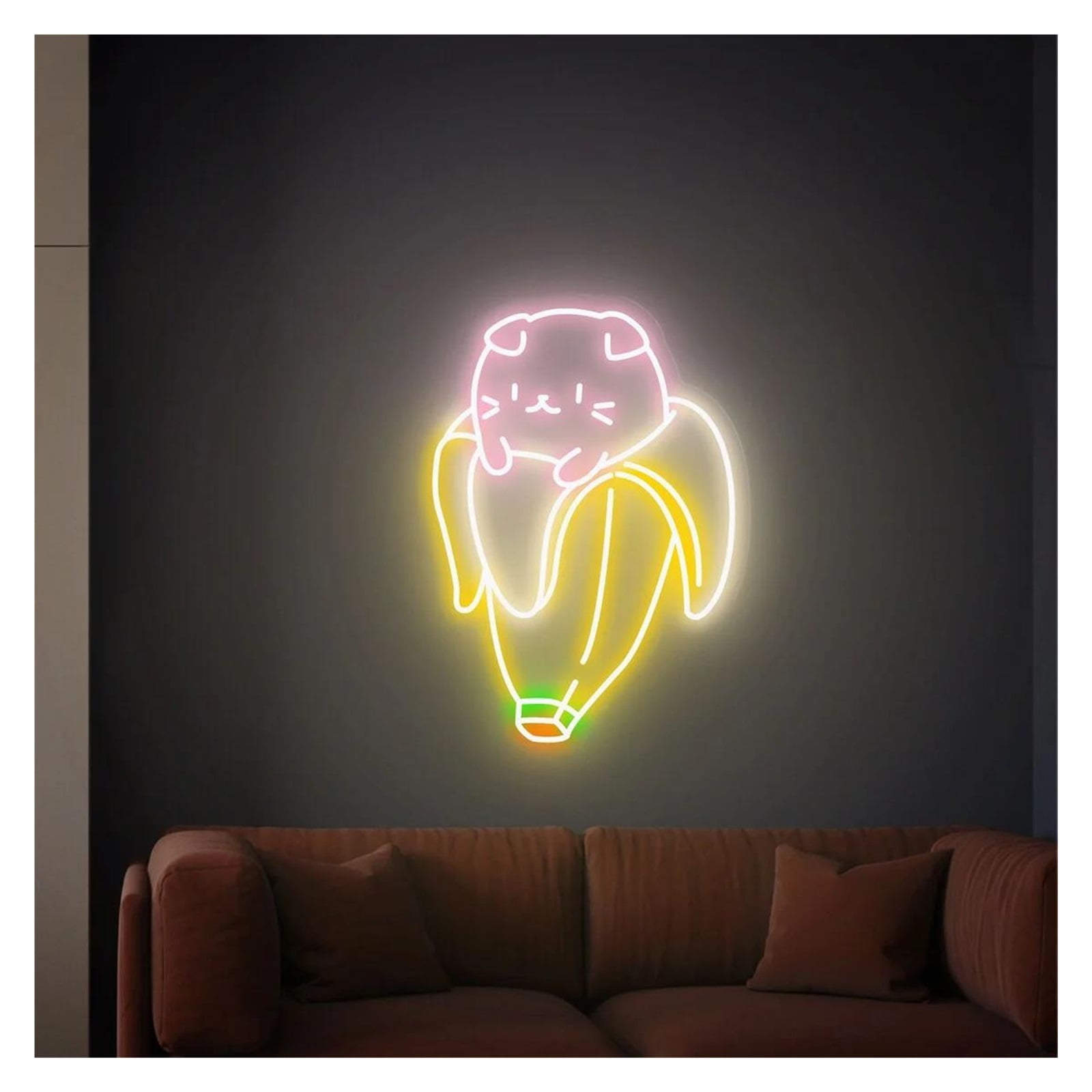Banana Neon Sign USB Powered Adjustable Brightness Cat Neon Lights For ...