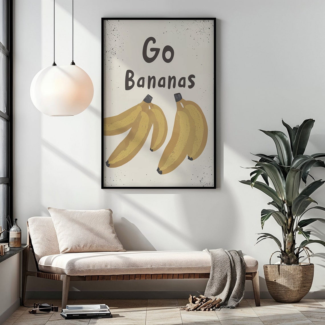 Banana Nursery Art Printable, Kids Room Fruit Wall Art, Playful Bananas ...