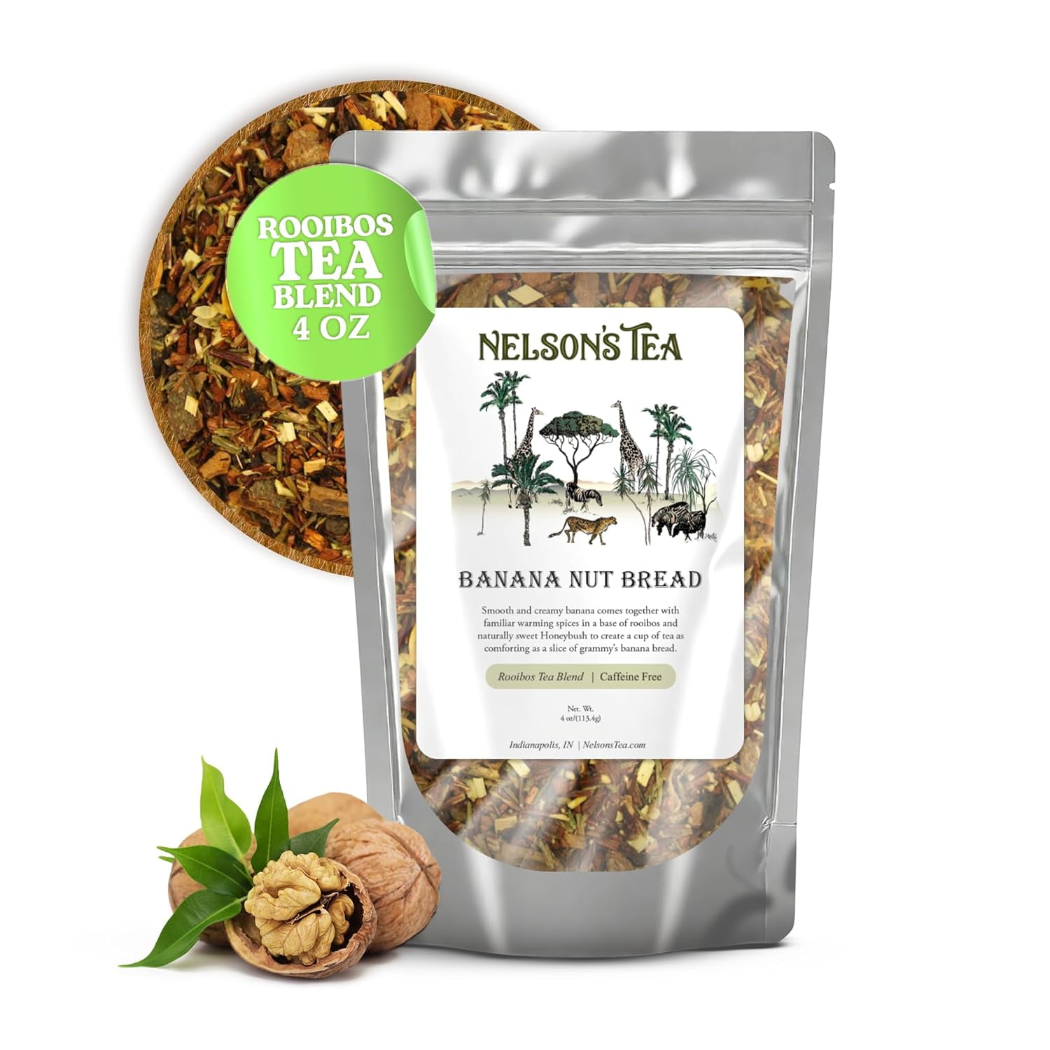 Banana Nut Bread Caffeine Irresistible Blend of Green Red Rooibos, Bush ...