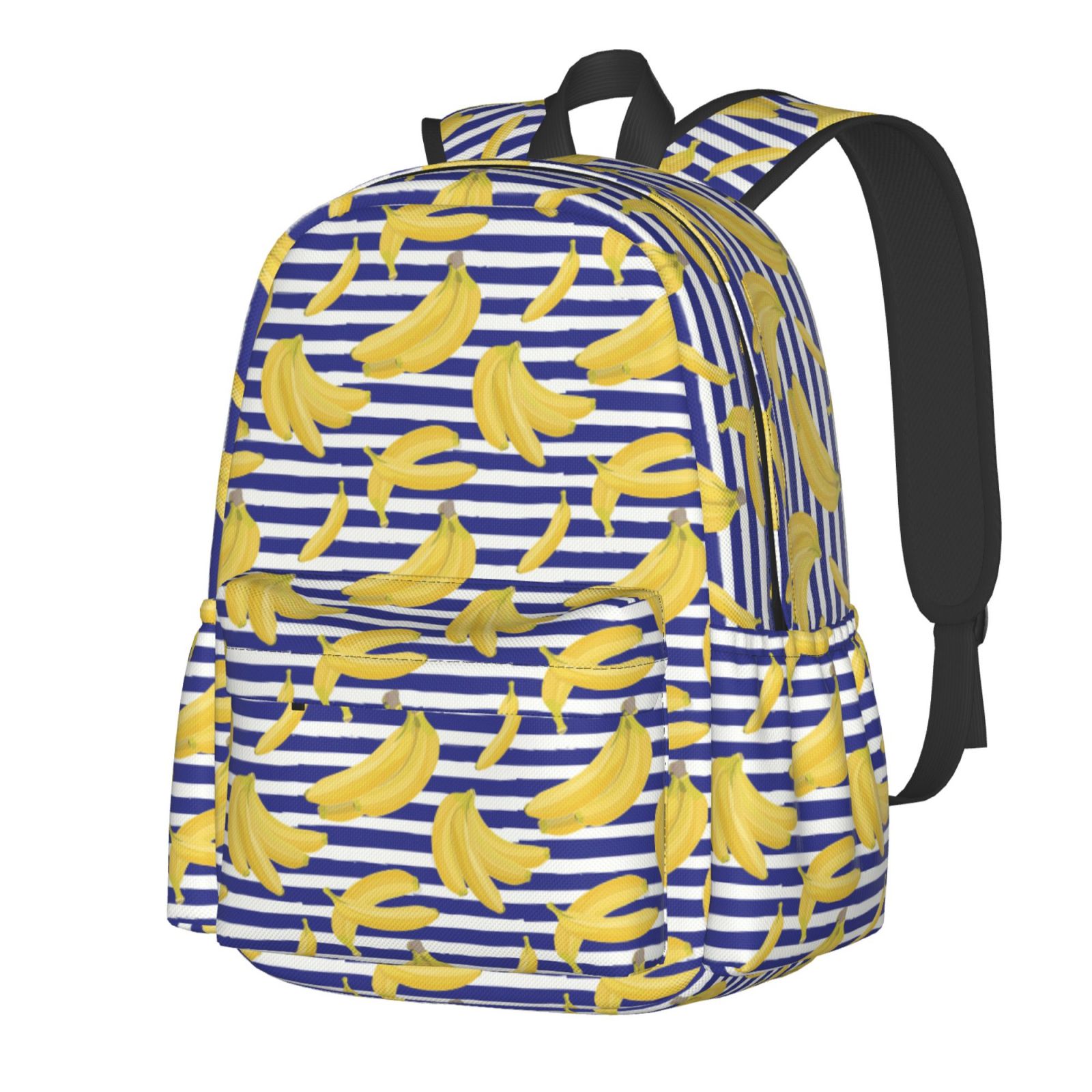 Banana On Blue Stripes Pattern Backpack for Men Women Laptop Backpack ...