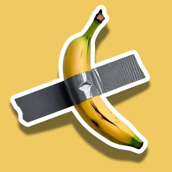 Banana On The Wall Duct Tape Sticker Phone Decal Water Bottle Stickers ...