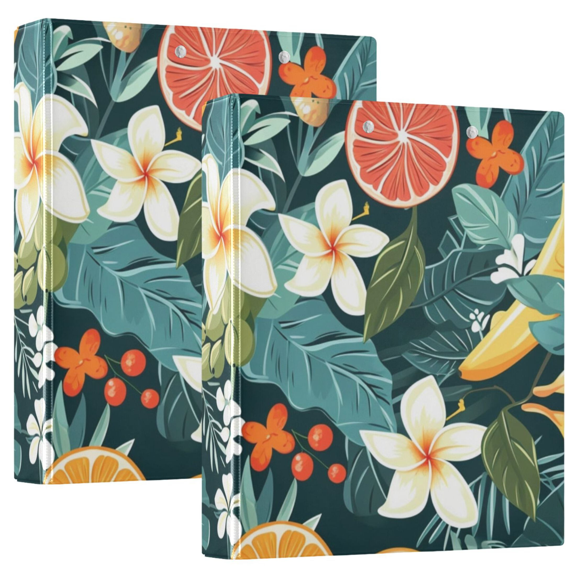 Banana Orange Berry Flower 3 Ring Hardcover Binders 1.5" Round Rings ...