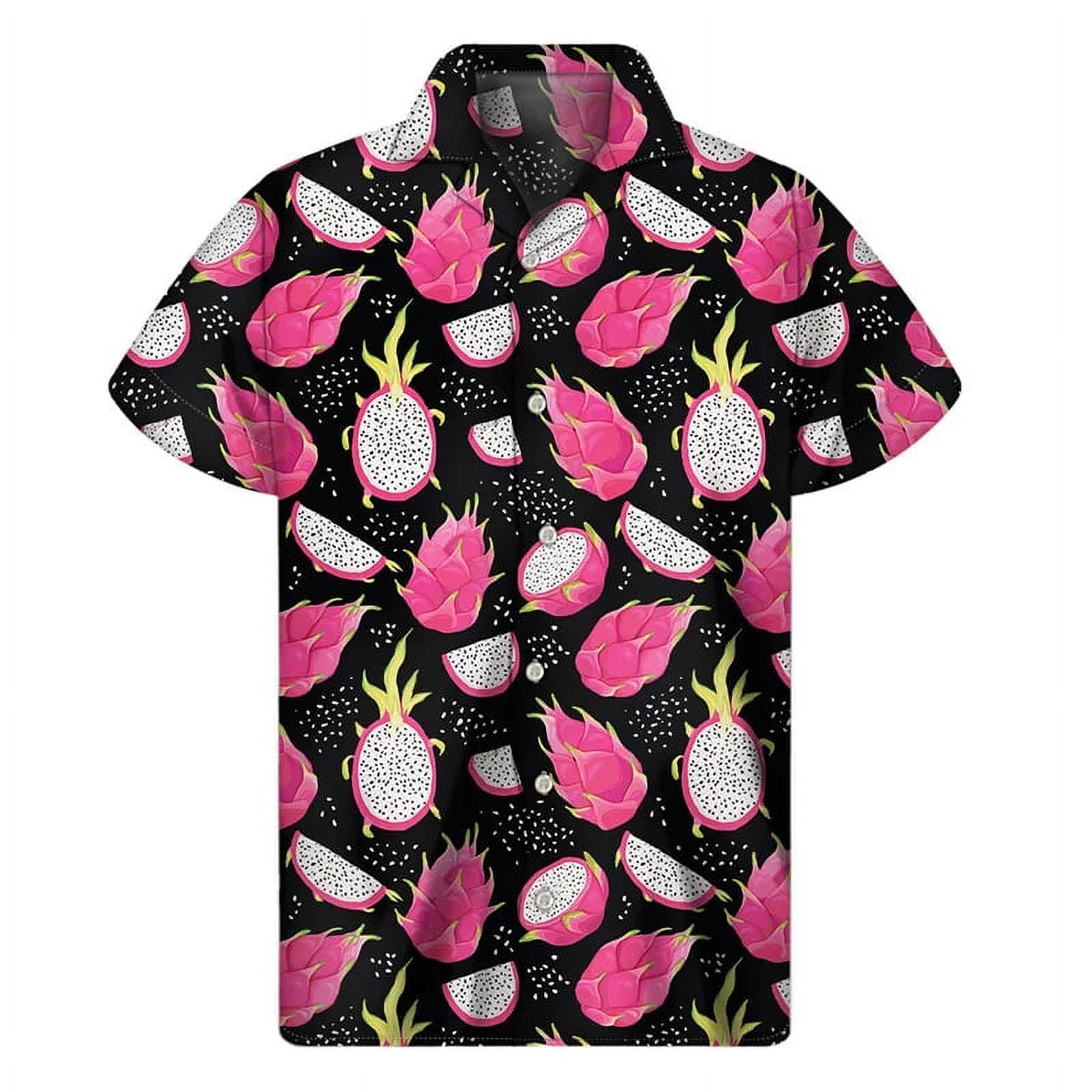 Banana Orange Pitaya Fruit Graphic Shirt Men 3D Print Hawaiian Shirts ...