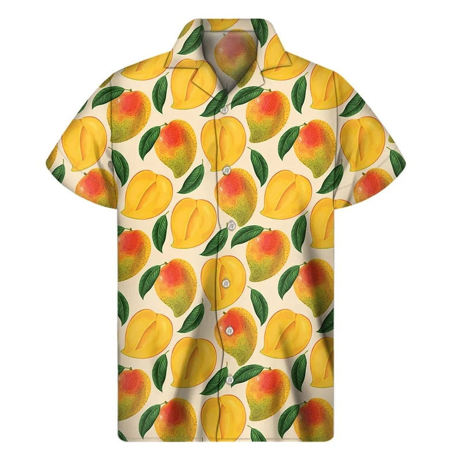 Banana Orange Pitaya Fruit Graphic Shirt Men 3D Print Hawaiian Shirts ...