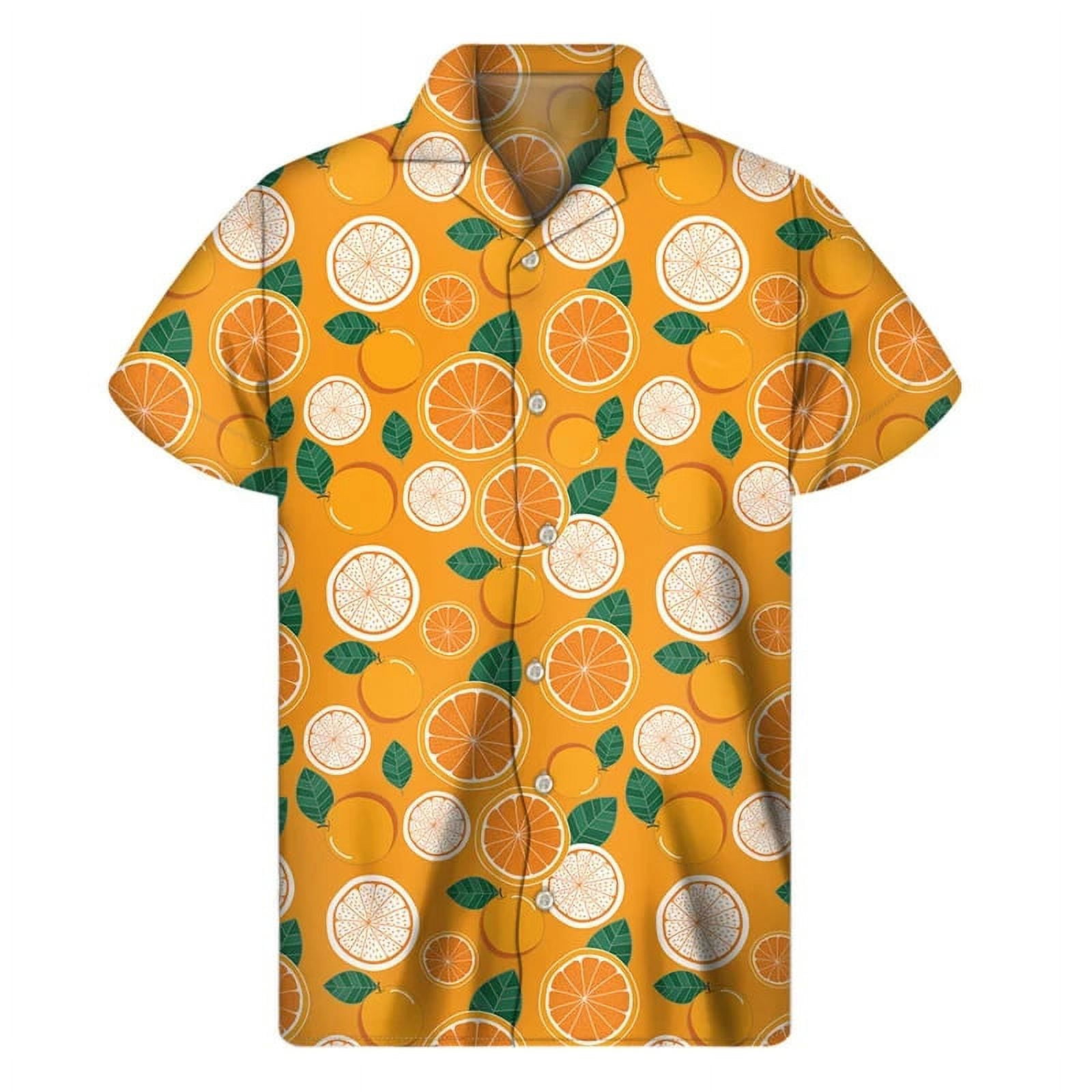 Banana Orange Pitaya Fruit Graphic Shirt Men 3D Print Hawaiian Shirts ...