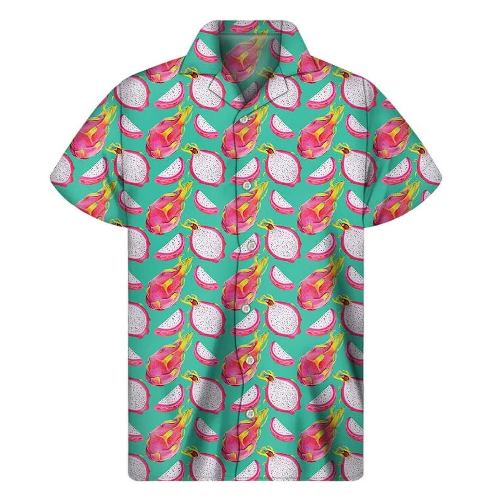 Banana Orange Pitaya Fruit Graphic Shirt Men 3D Print Hawaiian Shirts ...