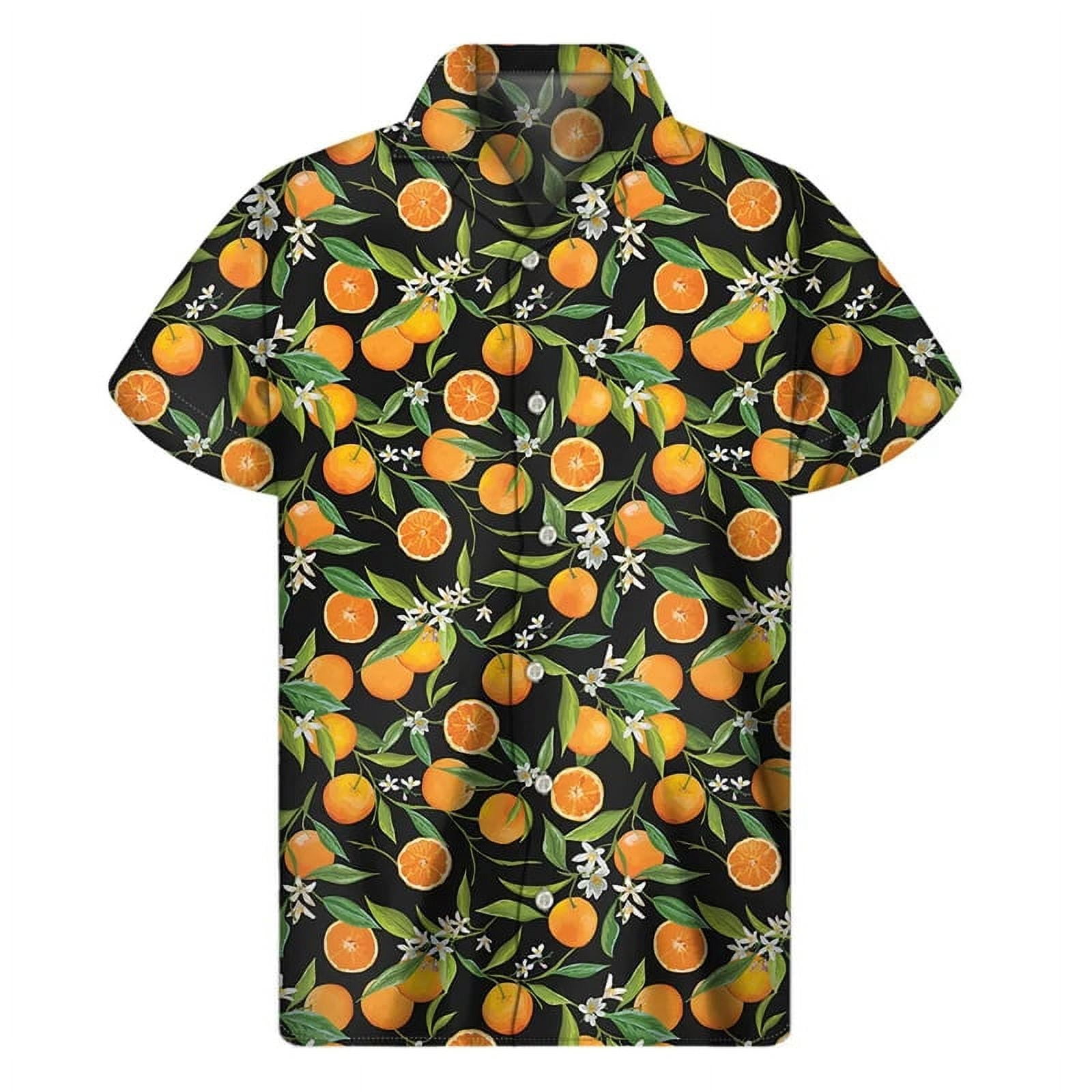 Banana Orange Pitaya Fruit Graphic Shirt Men 3D Print Hawaiian Shirts ...