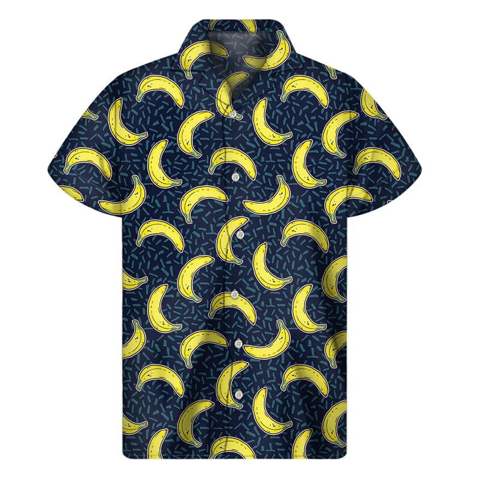 Banana Orange Pitaya Fruit Graphic Shirt Men 3D Print Hawaiian Shirts ...