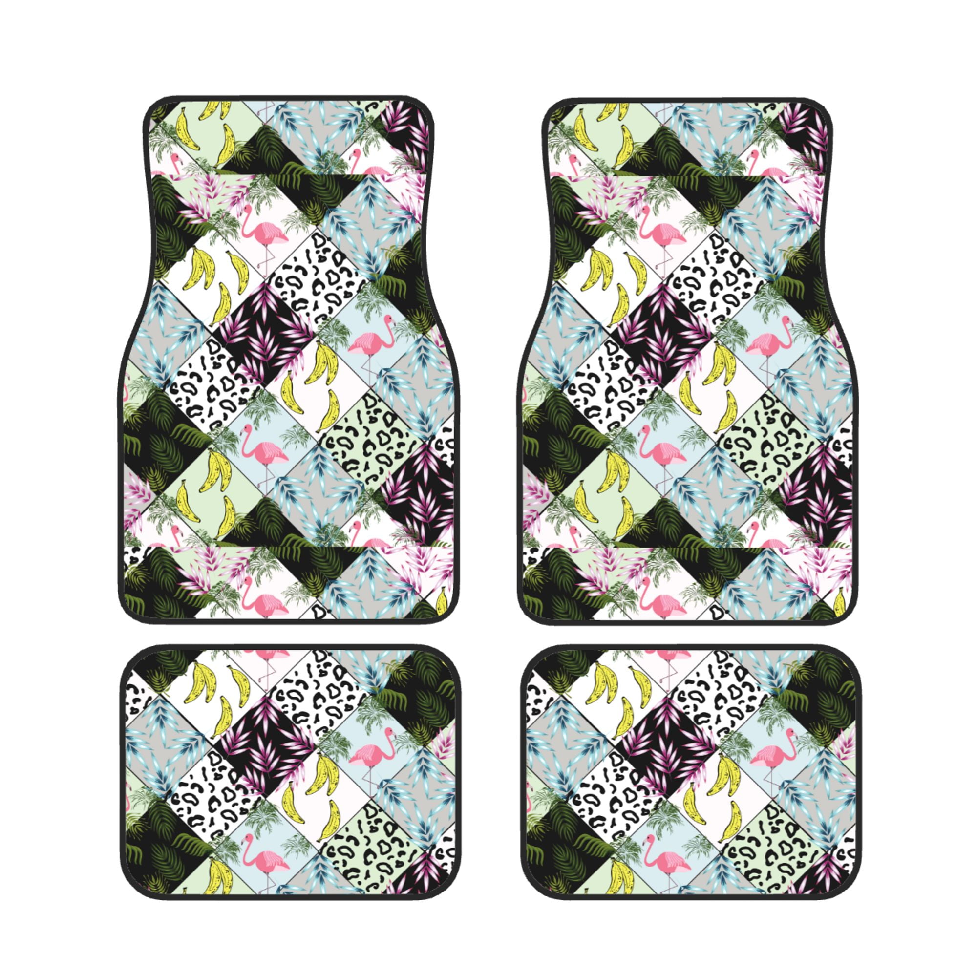 Banana-Palm-Leaf-Leopard-Flamingo-Stripe Universal Fit Carpet Floor ...