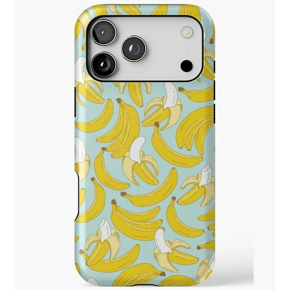Banana Pattern on Turquoise Background, Fruit and Color Themed Art ...