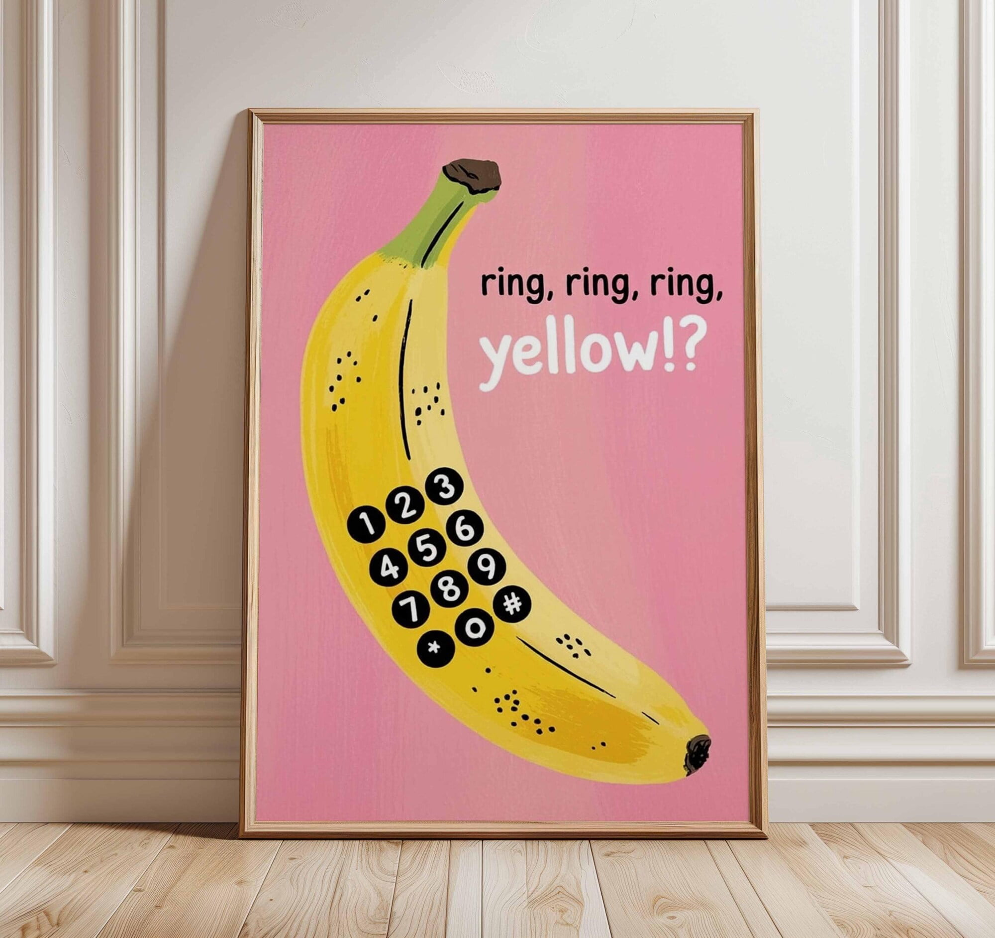 Banana Phone Poster Print Funny Pop Art Wall Decor Yellow Fruit ...