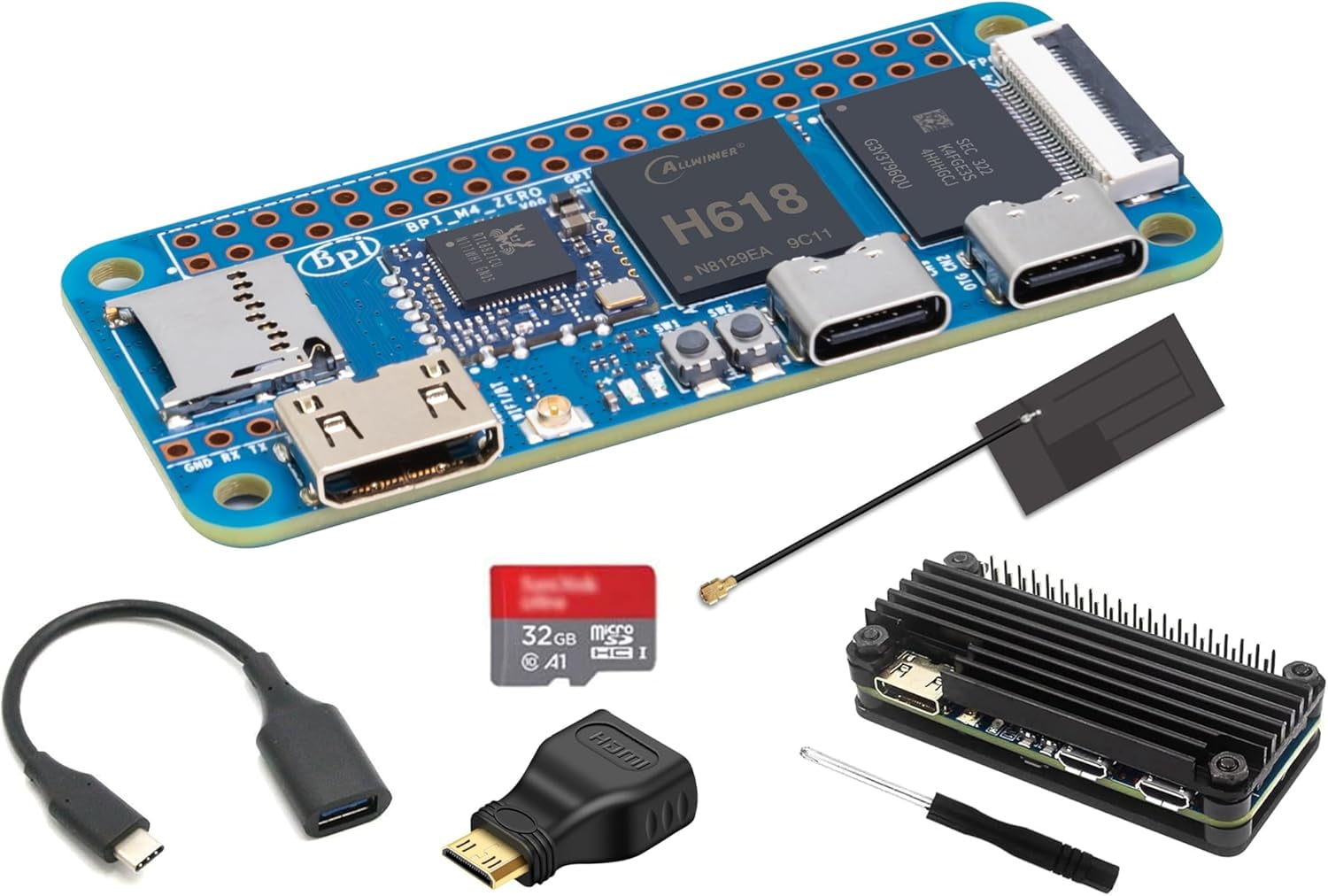 Banana Pi BPI M4 Zero Allwinner H618 Linux Single Board Computer, Wireless Dual-Band Development ...