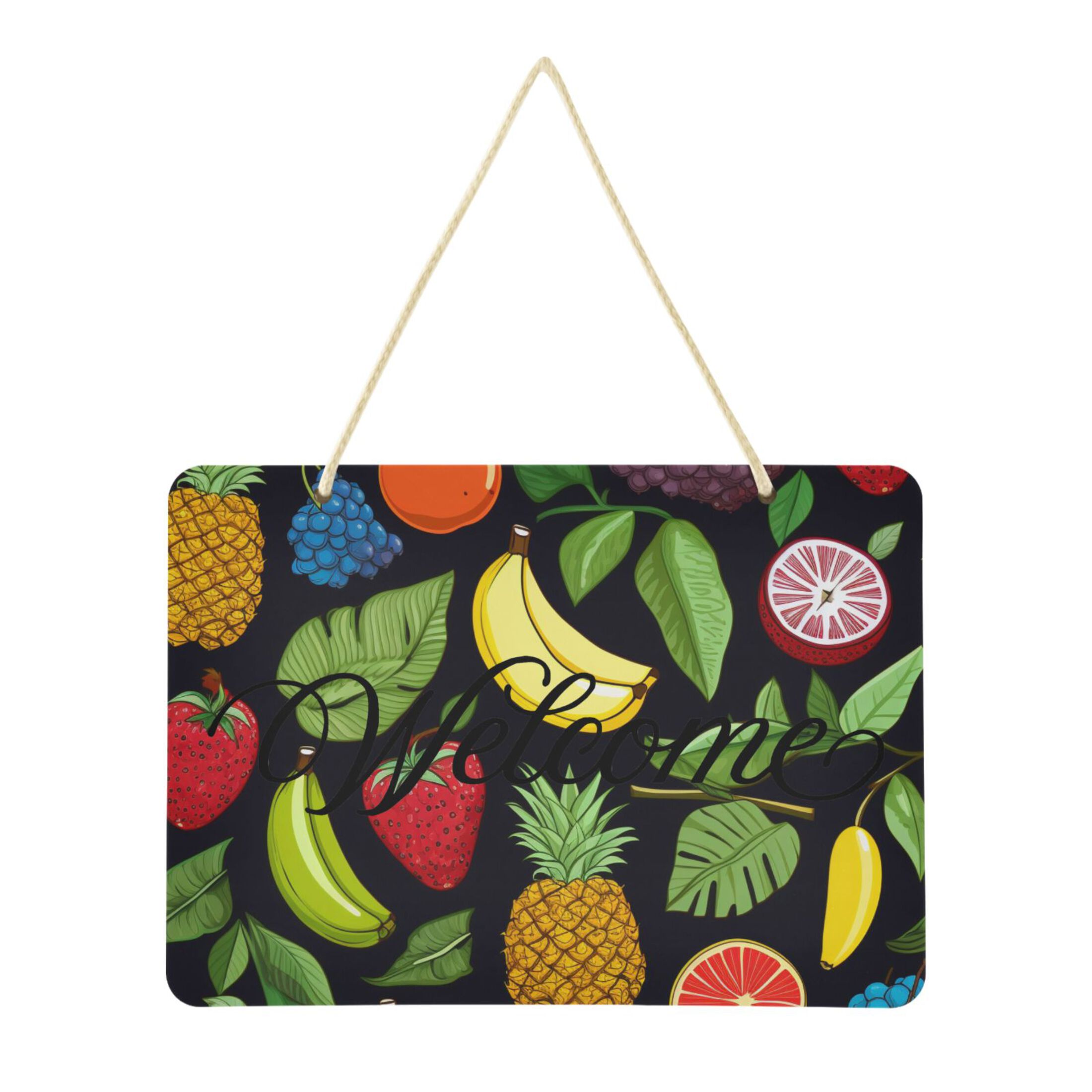 Banana Pineapple Strawberry Grape Welcome Sign Front Door PVC 14x10 ...