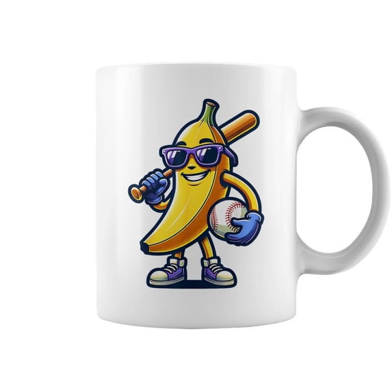 Banana Playing Baseball Fruit Lover Baseball Player Coffee Mugs ...