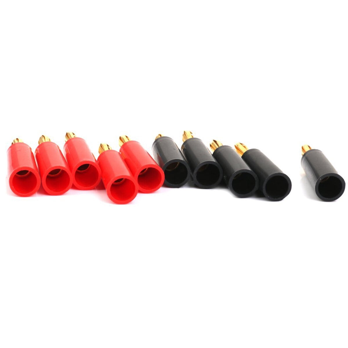 Banana Plugs 10 Pairs Black 4mm for Speaker Wire Solderless Trumpet ...