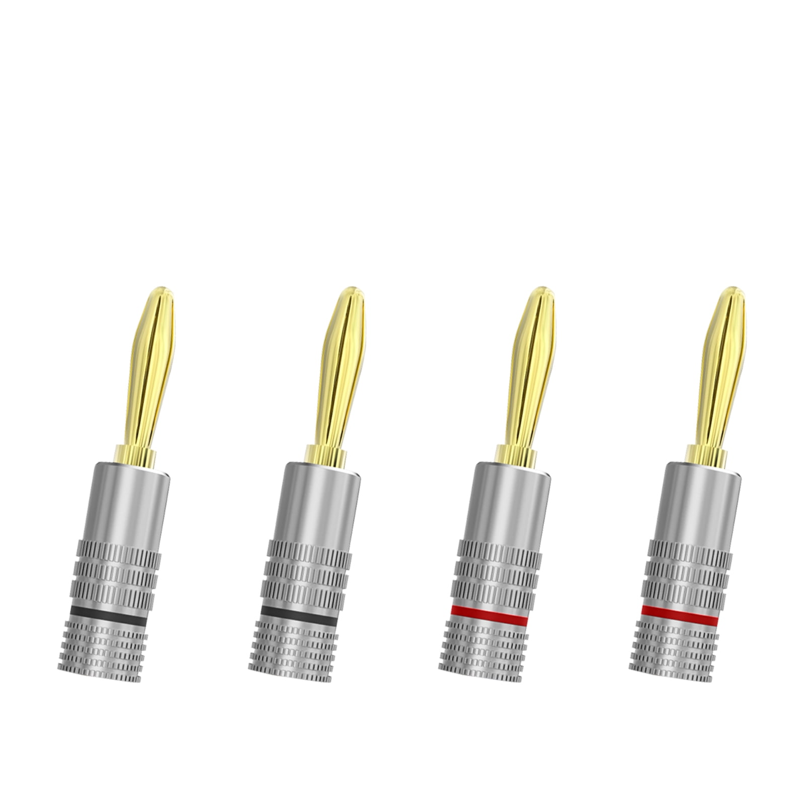 Banana Plugs 2 Pairs / 4 pcs - Gold Plated Speaker Plugs for Mini HiFi ...