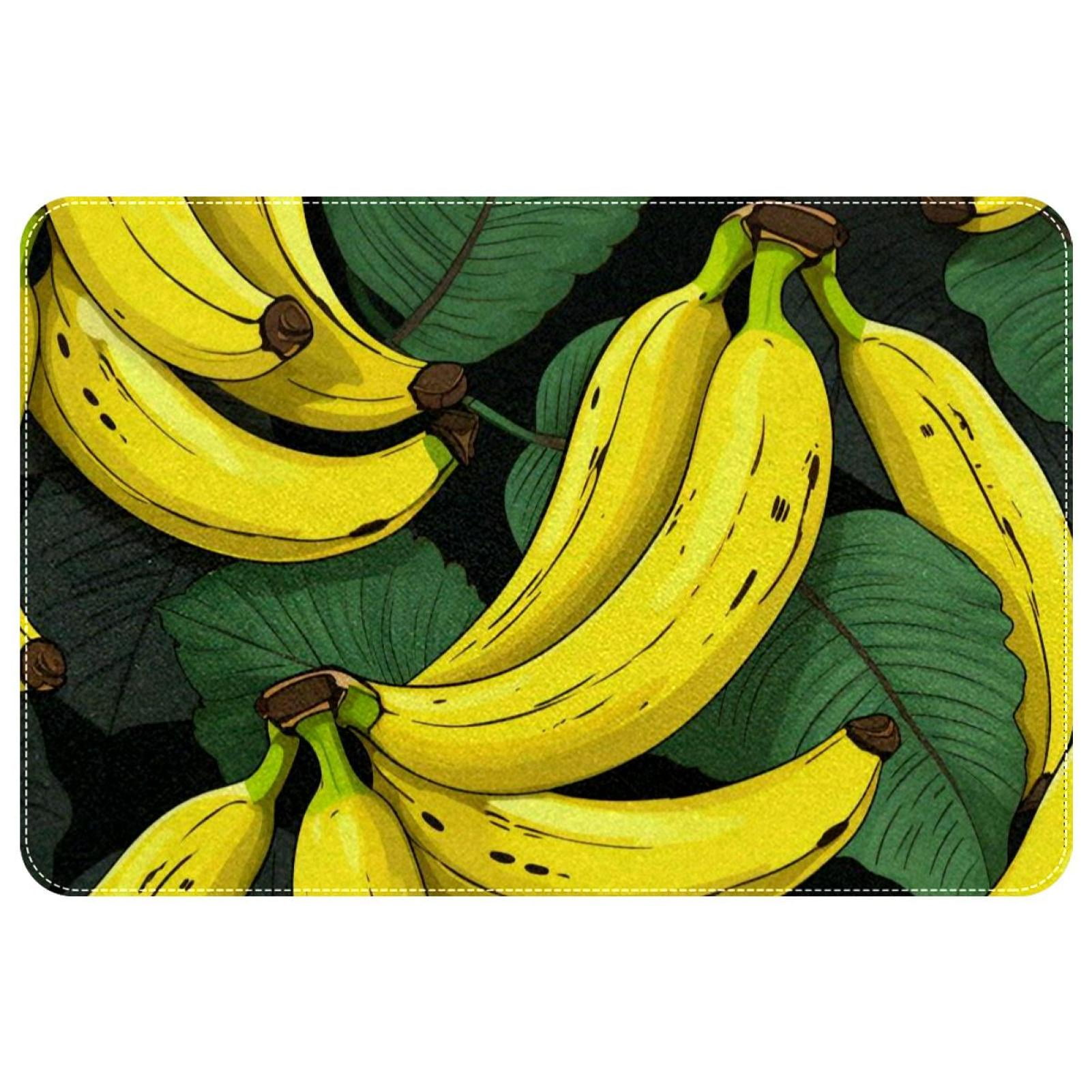 Banana Polyester Non-Slip Area Rug Floor Mats – Machine Washable Office ...