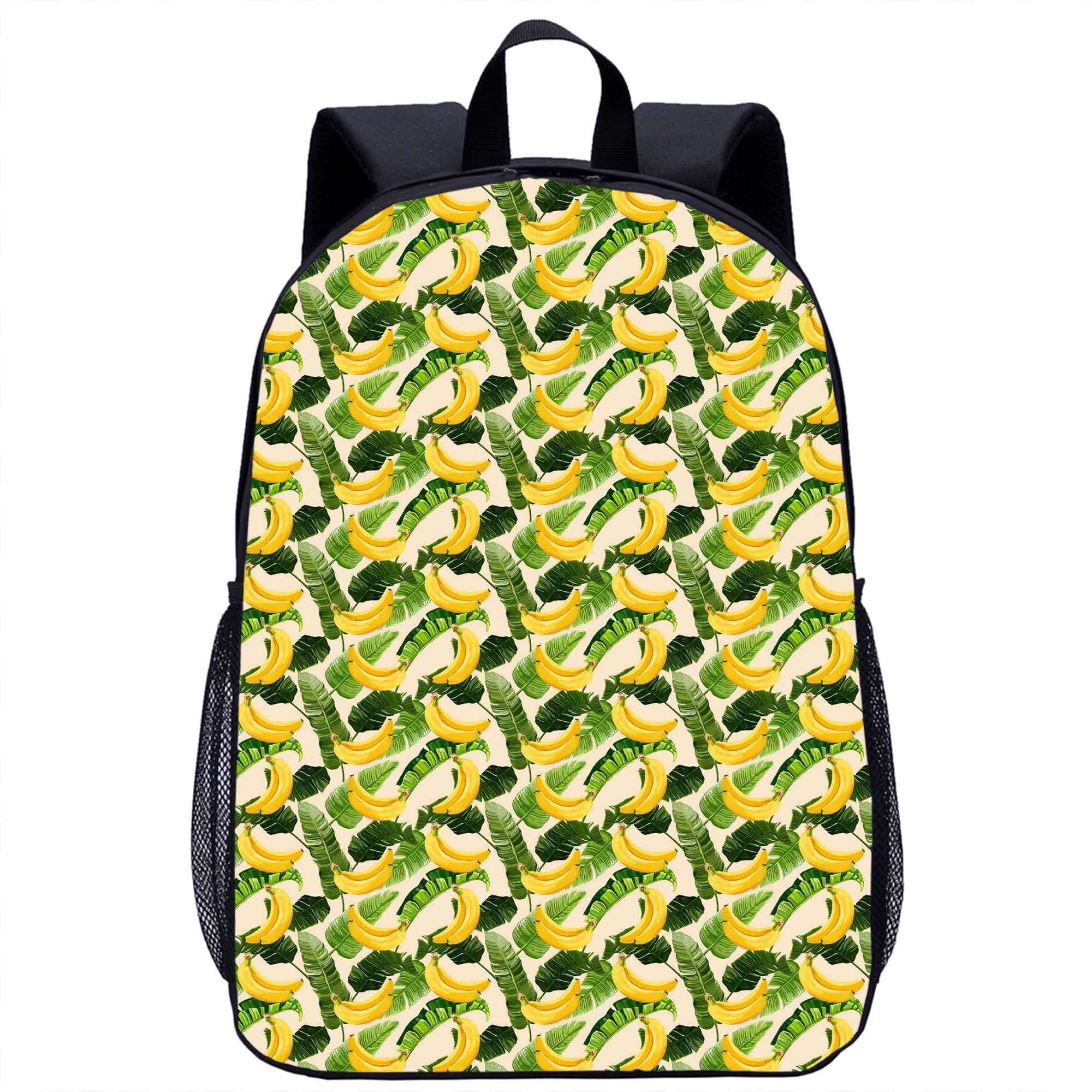 Banana Print Backpack Teenager Students Bag Daily Casual Backpack Woman ...