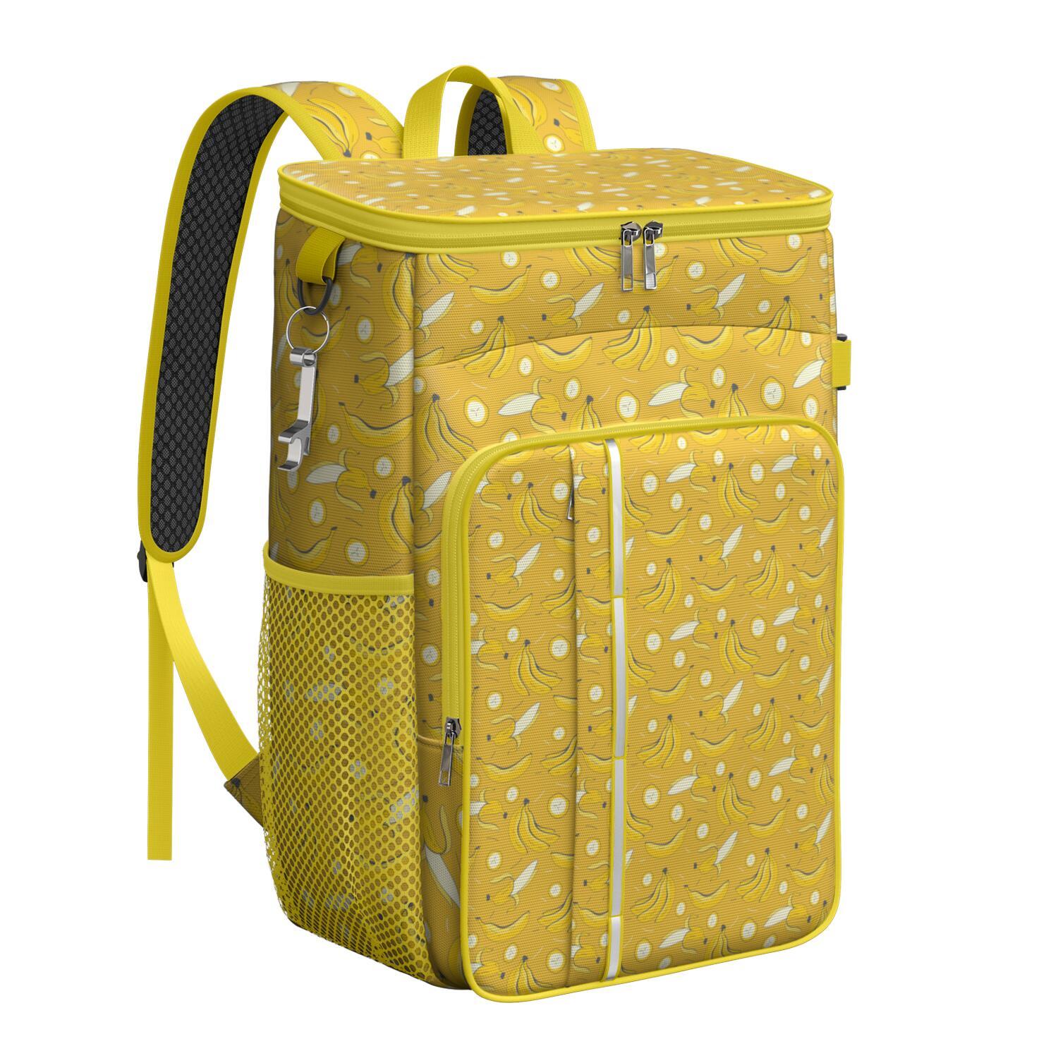 Banana Print Insulated Cooler Backpack - 20L High-Capacity Leakproof ...
