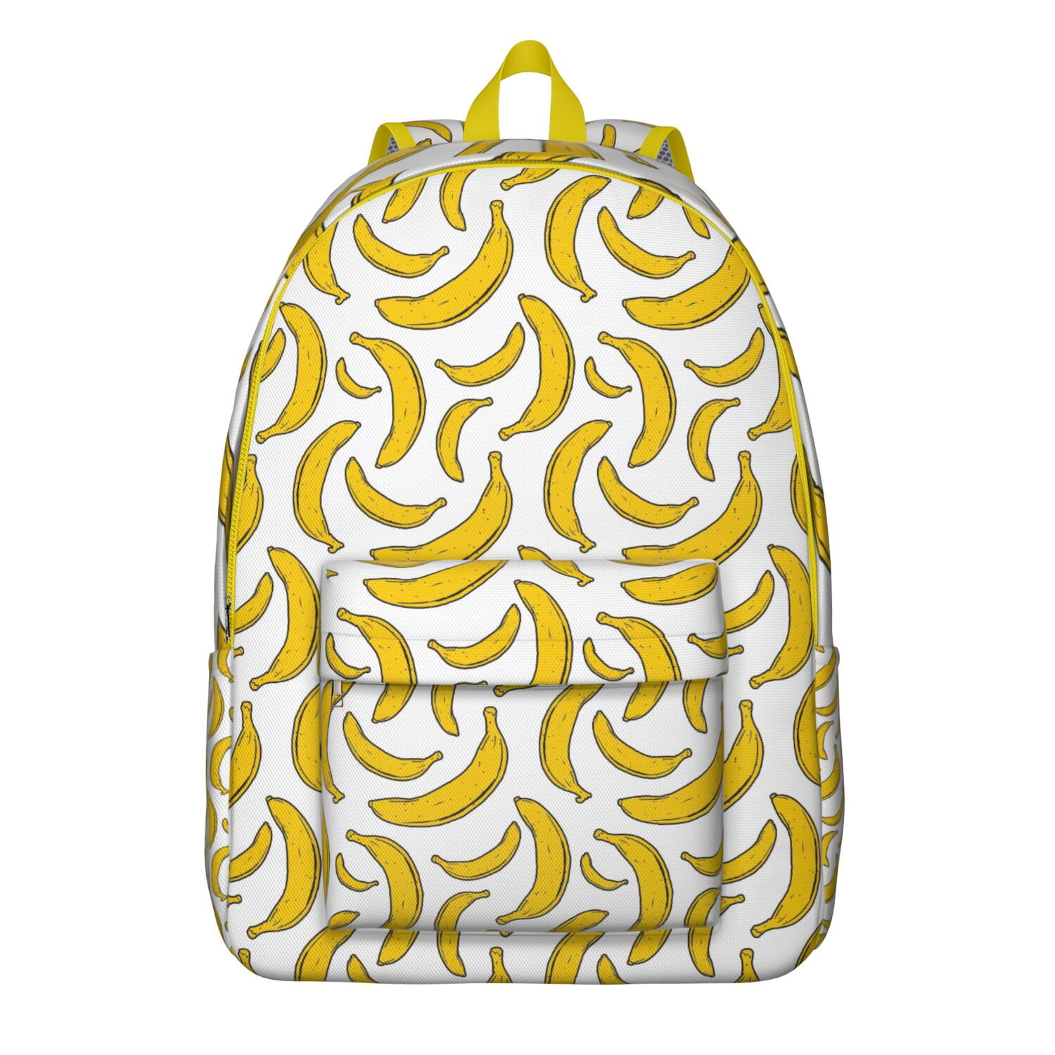Banana Print Waterproof Backpack - Cute Kawaii Tropical Fruit Design ...