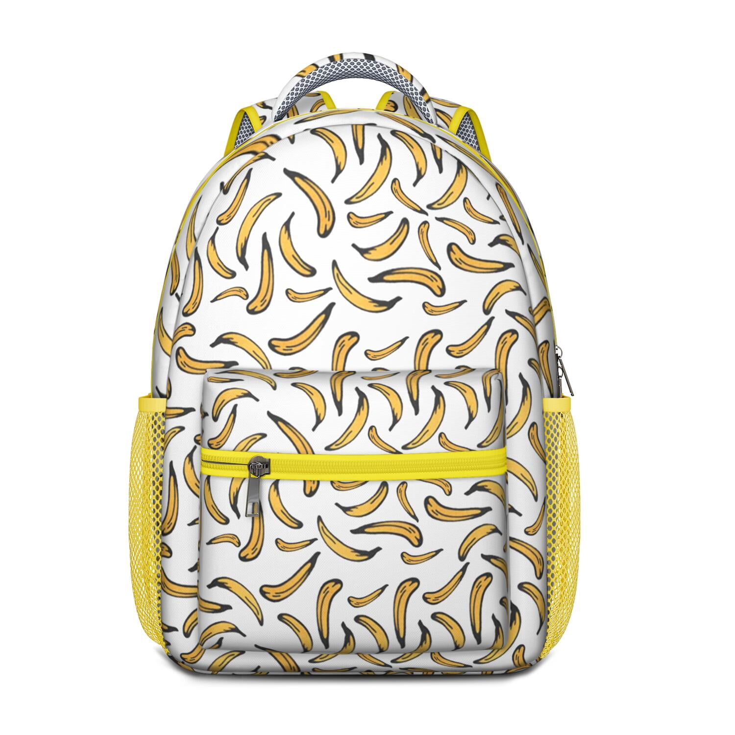 Banana Print Waterproof School Backpack - Ergonomic Student Bookbag ...