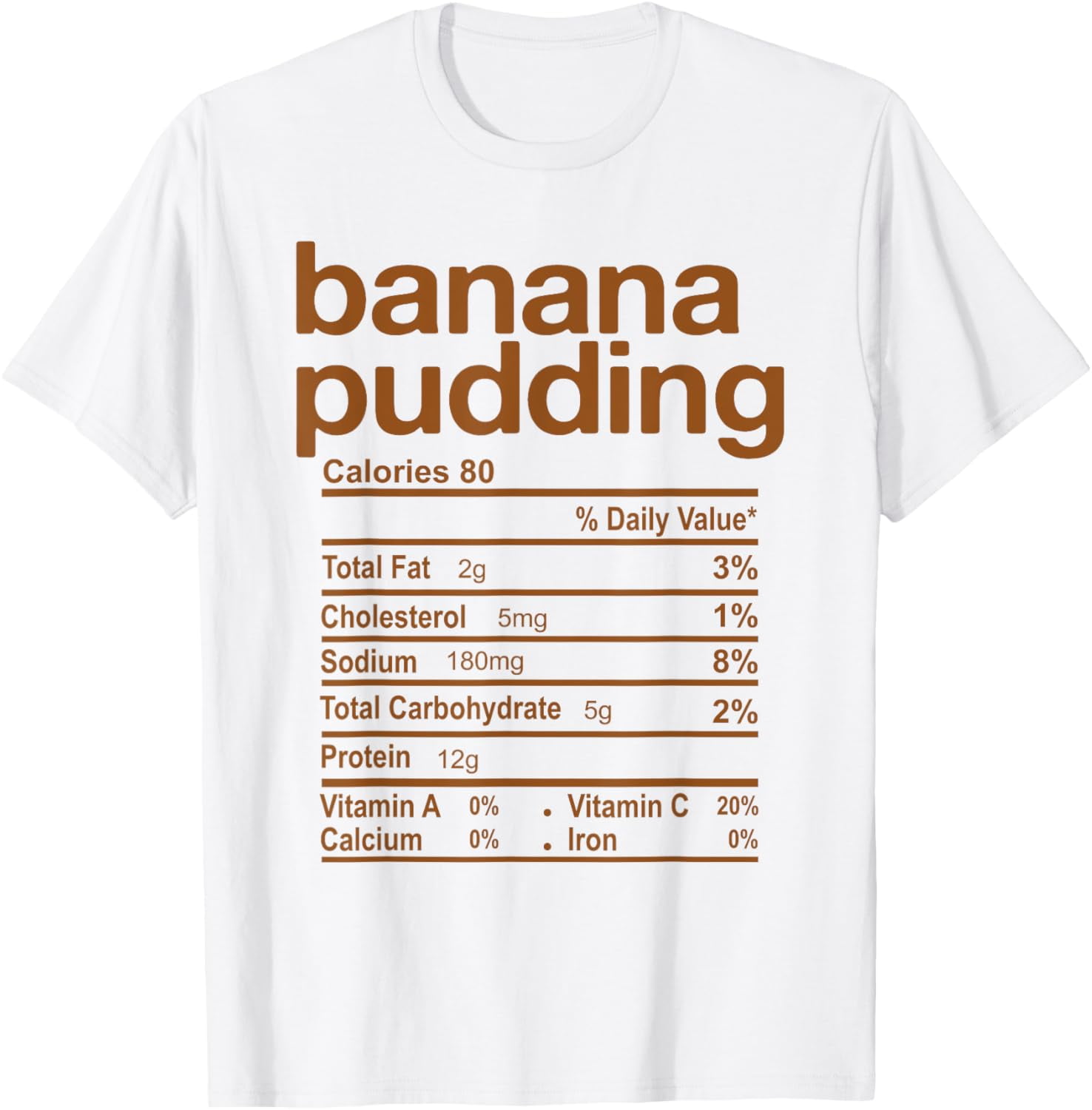 Banana Pudding Nutrition Facts Funny Thanksgiving Christmas T-Shirt ...