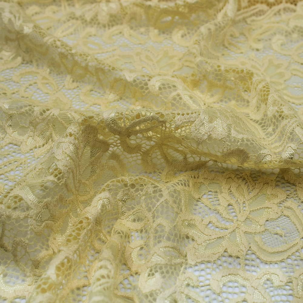 Banana Rebecca Pattern Stretch Scallop Lace Fabric By The Yard Be The ...