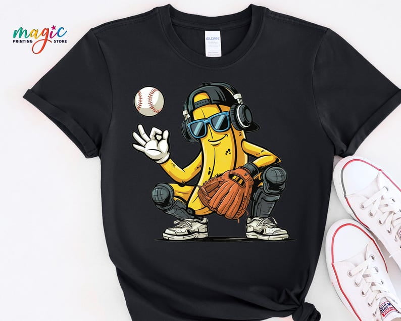 Banana Shirt, Banana Baseball Shirt, Funny Catcher Fruit Shirt, Hip Hop ...