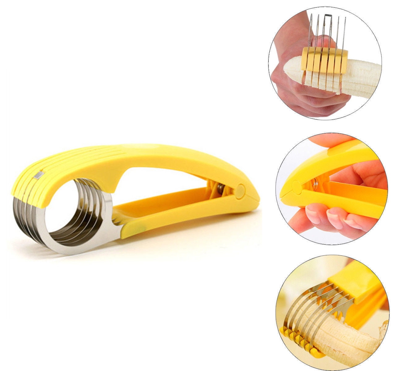 Banana Slicer Fruit Knife Kitchen Gadget Bar Tools Veggie Cutter ...