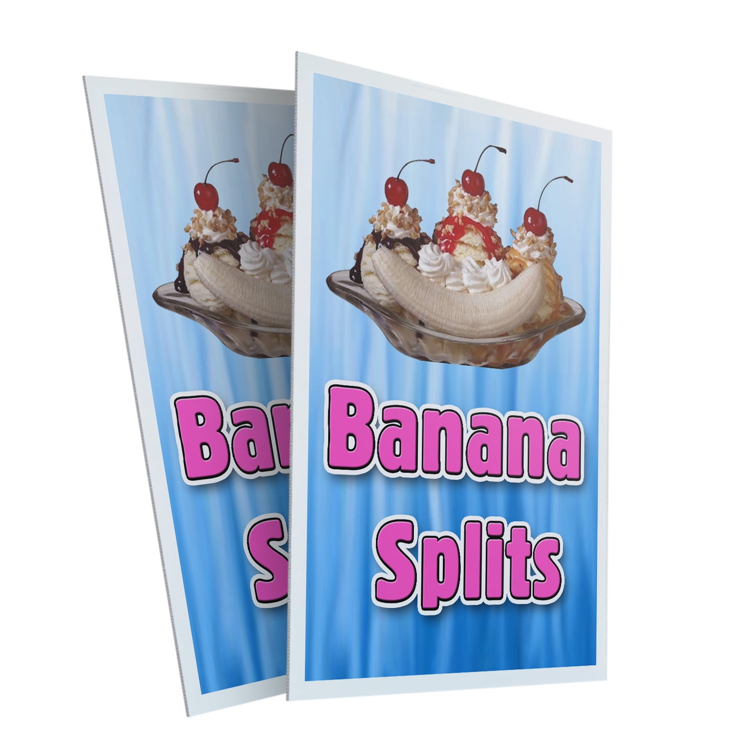 Banana Splits (2-PACK) 24" x 36" Plastic Signs | Sign Insert 4mm ...