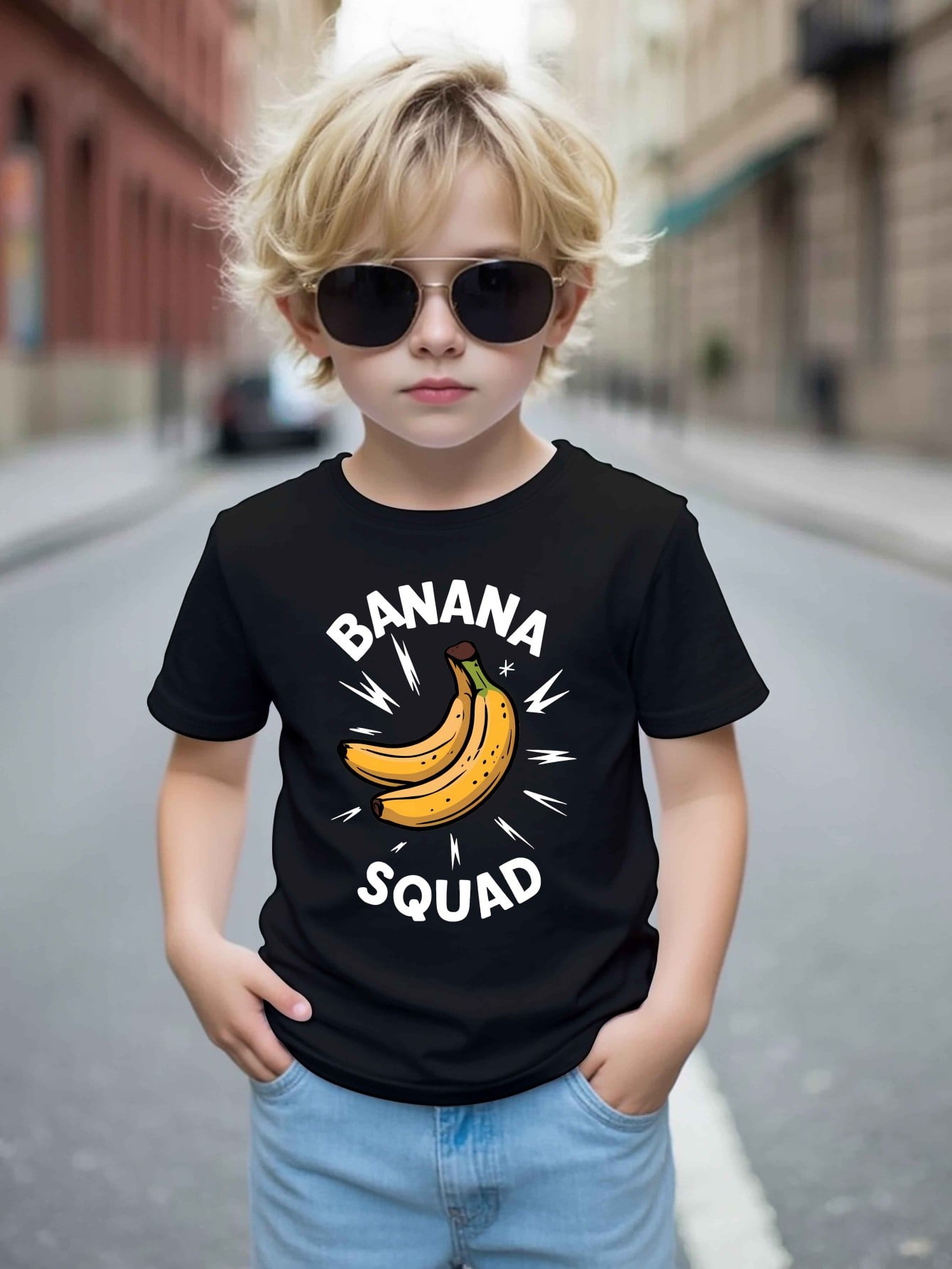 Banana Squad Youngsters' Bright Orange T-Shirt - Fun Graphic Print ...