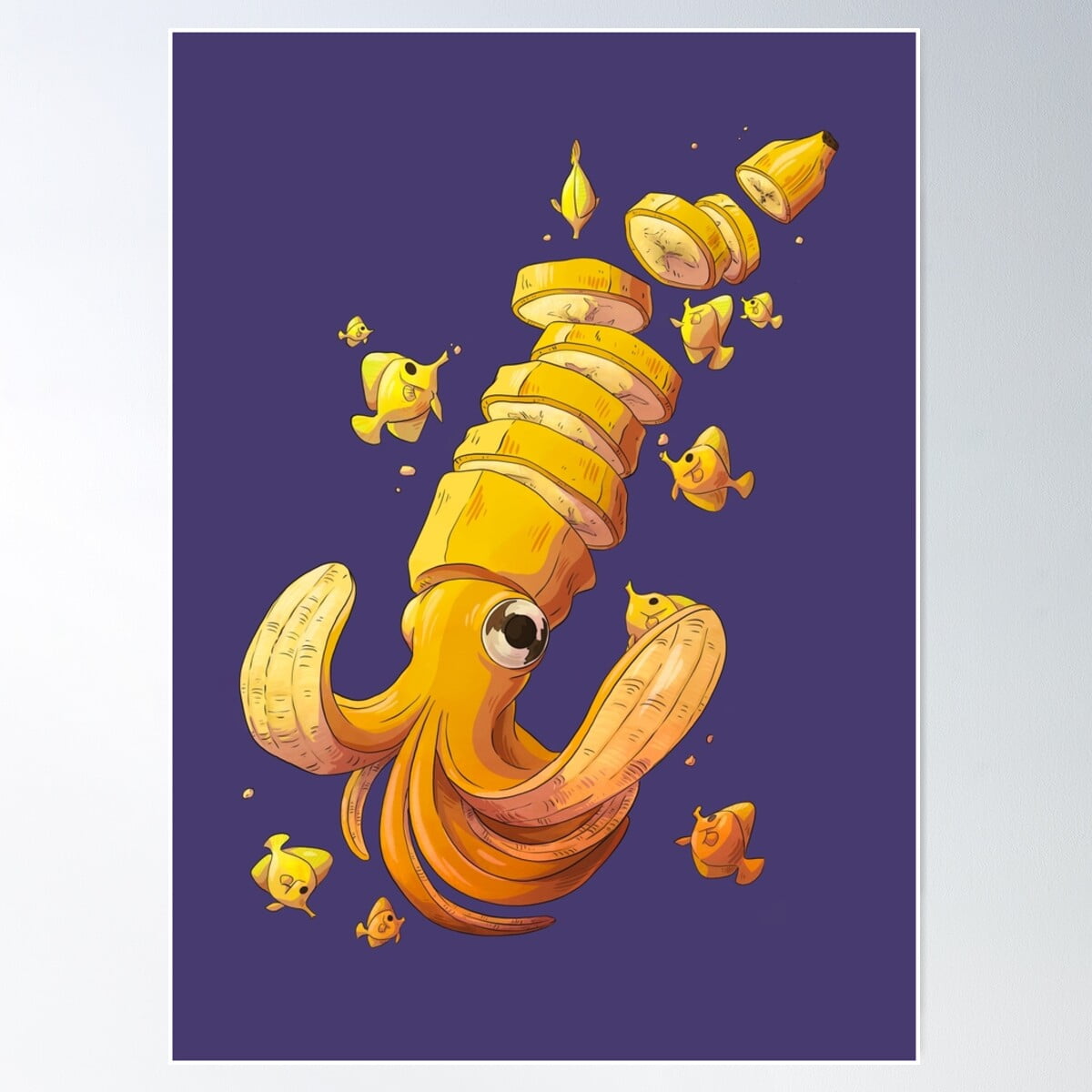 Banana Squid Poster Wall Art, Modern Wall Decor For Living Room Bedroom ...