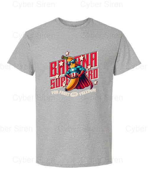 Banana Super Hero Funny Fruit Powerful Cute Cape Potassium Power TShirt ...