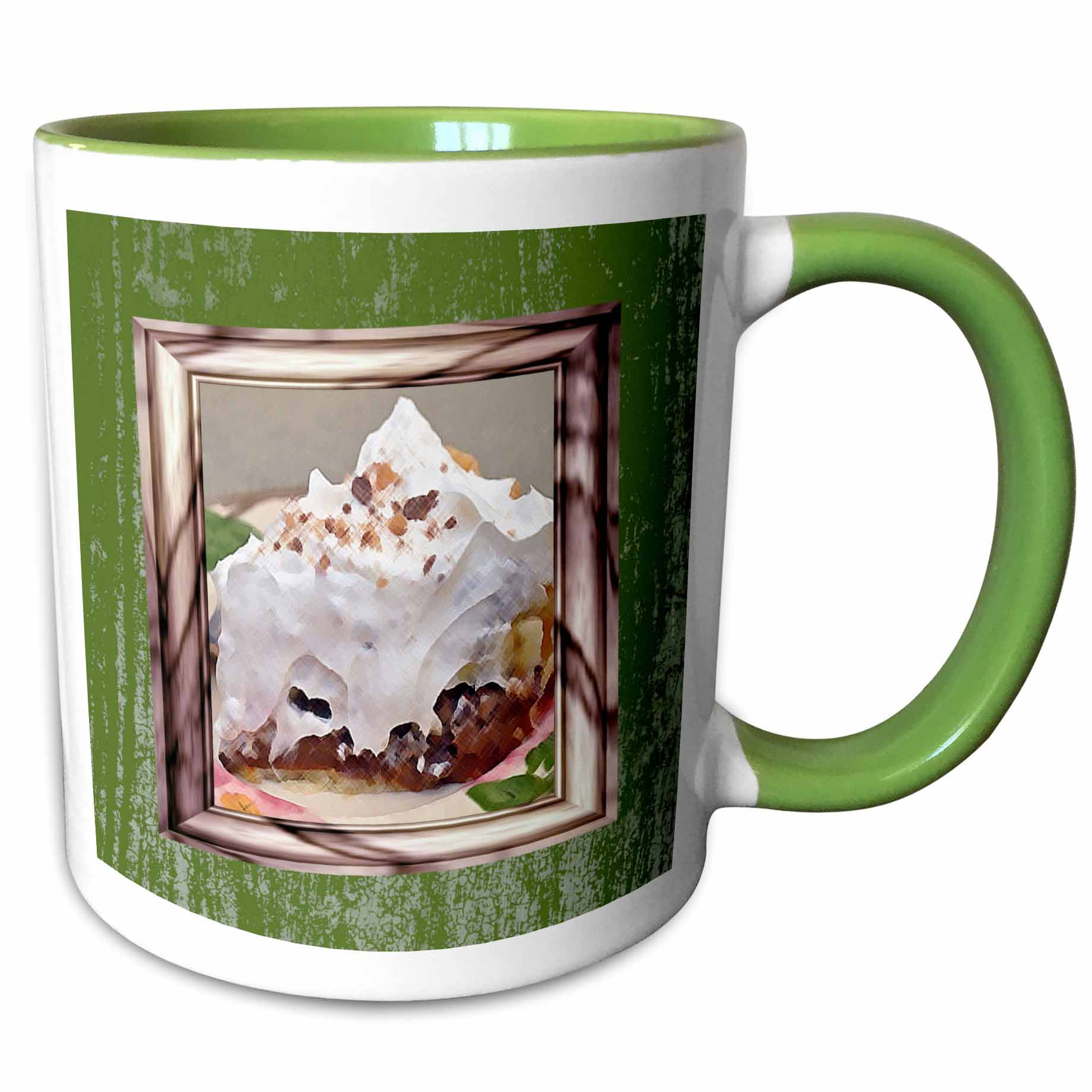 3drose, Banana Toffee Carmel Pie, 11oz Two-tone Green Mug - Walmart.com