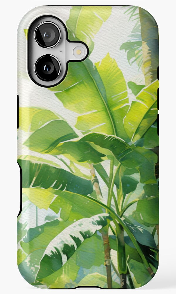 Banana Tree Tropical Watercolor Art Phone Case for iPhone 11 12 13 14 ...