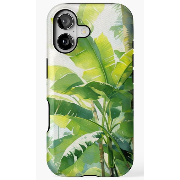 Banana Tree Tropical Watercolor Art Phone Case for iPhone 11 12 13 14 ...