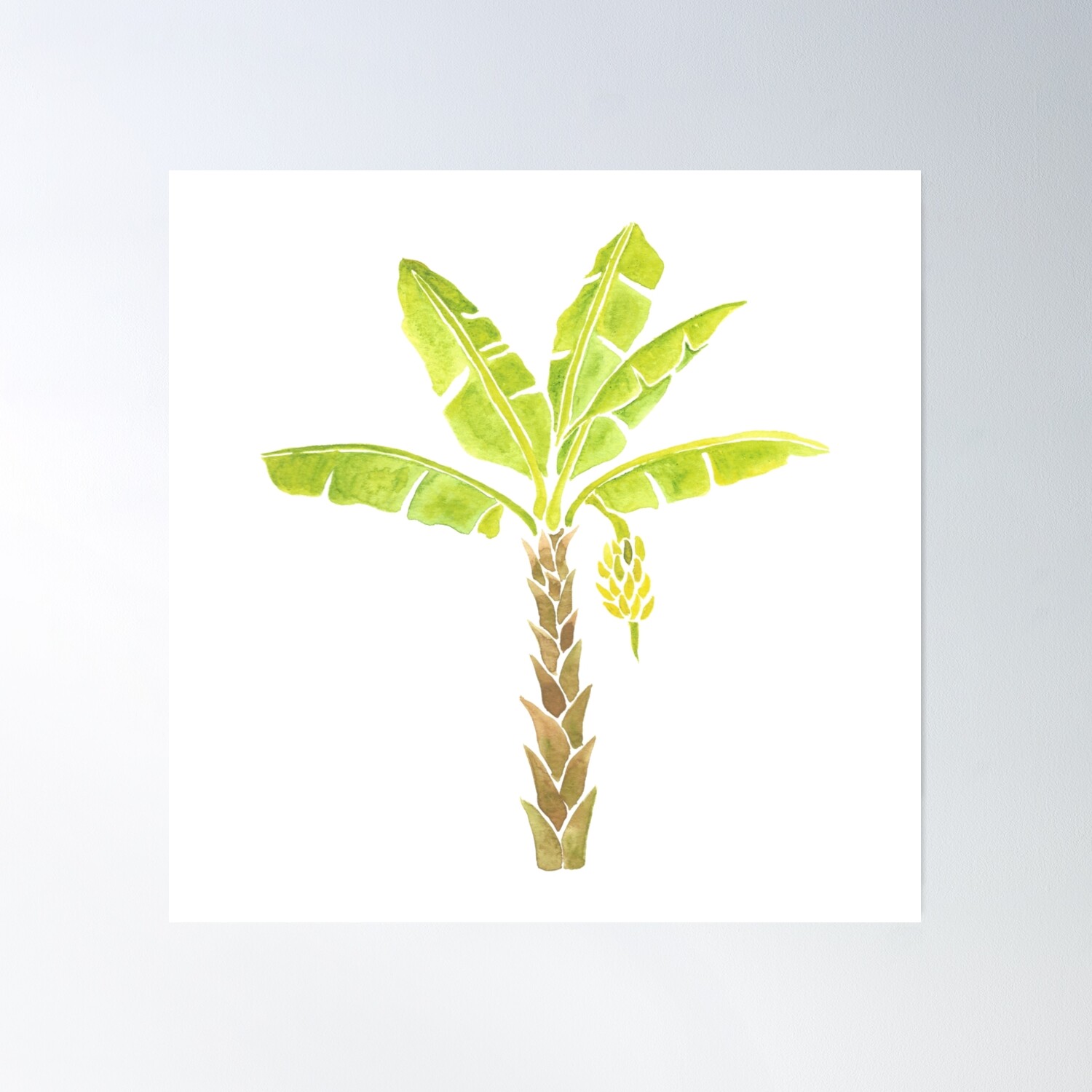 Banana Tree Watercolor Poster Wall Art, Modern Wall Decor, 16x16 ...