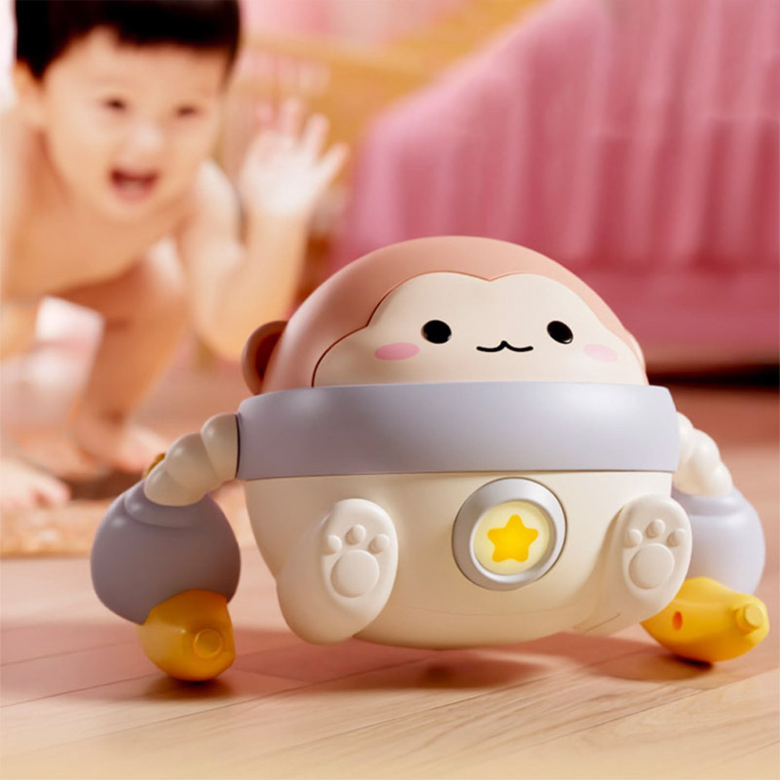 Banana Tumbling Monkey Light Up Musical Crawling Toy | Interactive ...