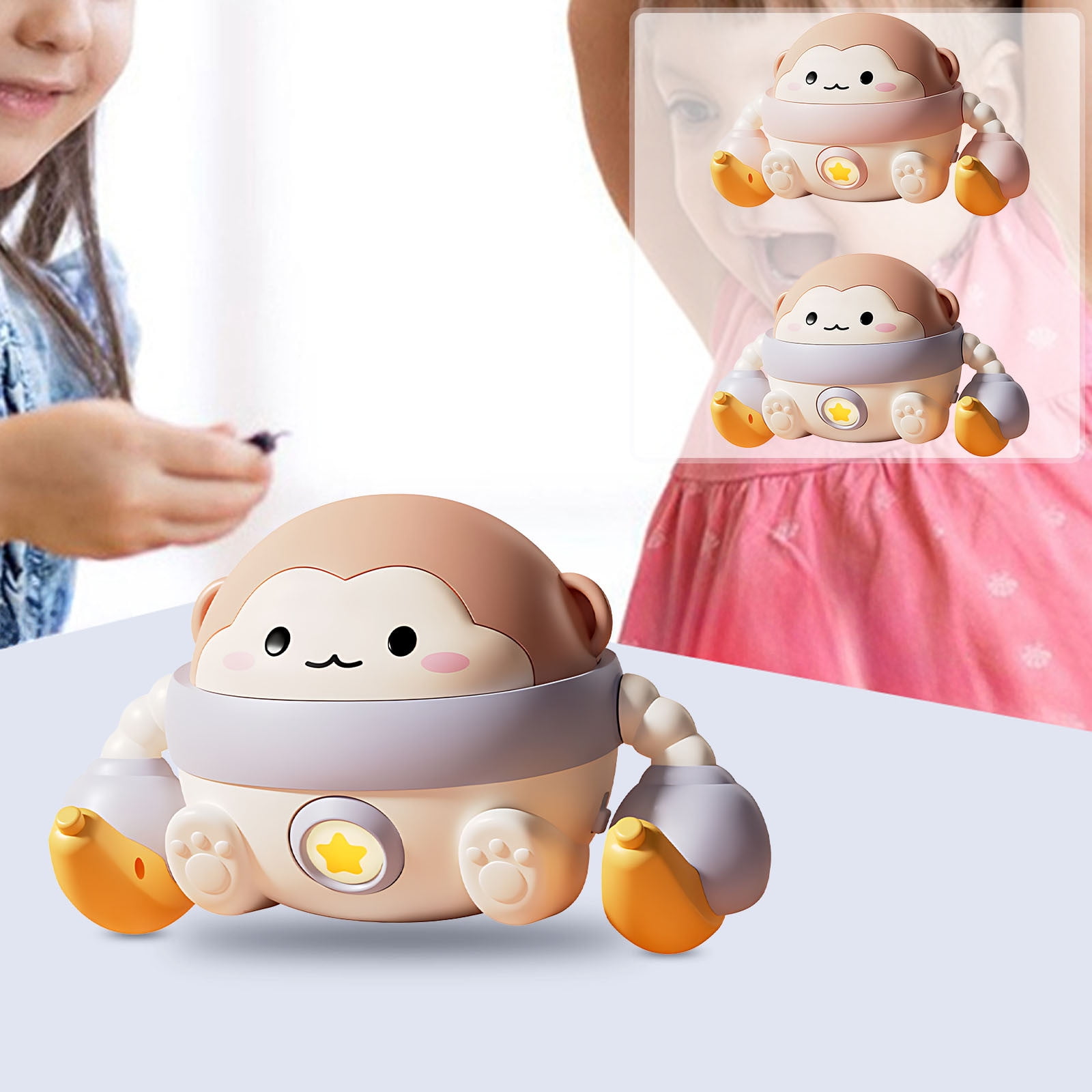 Banana Tumbling Monkey Musical Light-Up Crawling Toy | Interactive ...