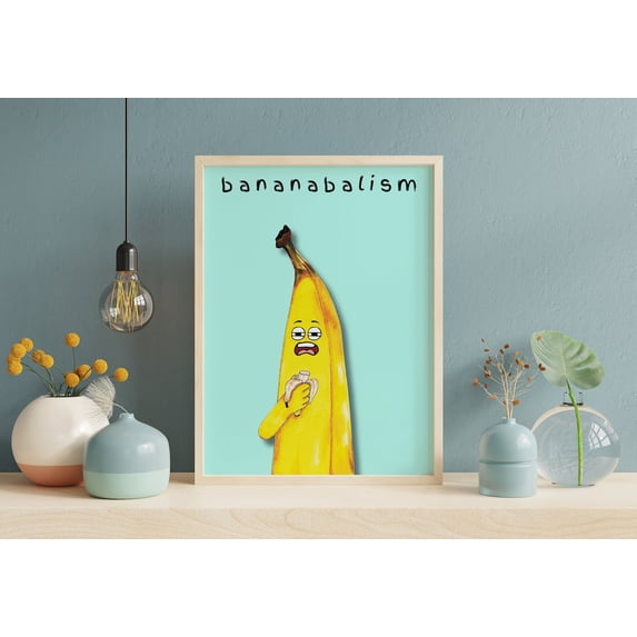 Banana Typography Aesthetic Wall Art, Unframed Paper Print Size 16x24 ...