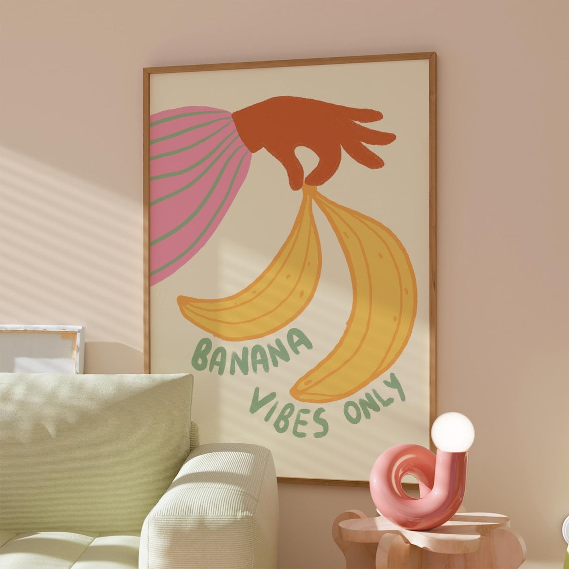 Banana Vibes Only Colorful Summer Poster Unframed Paper Print - Walmart.com