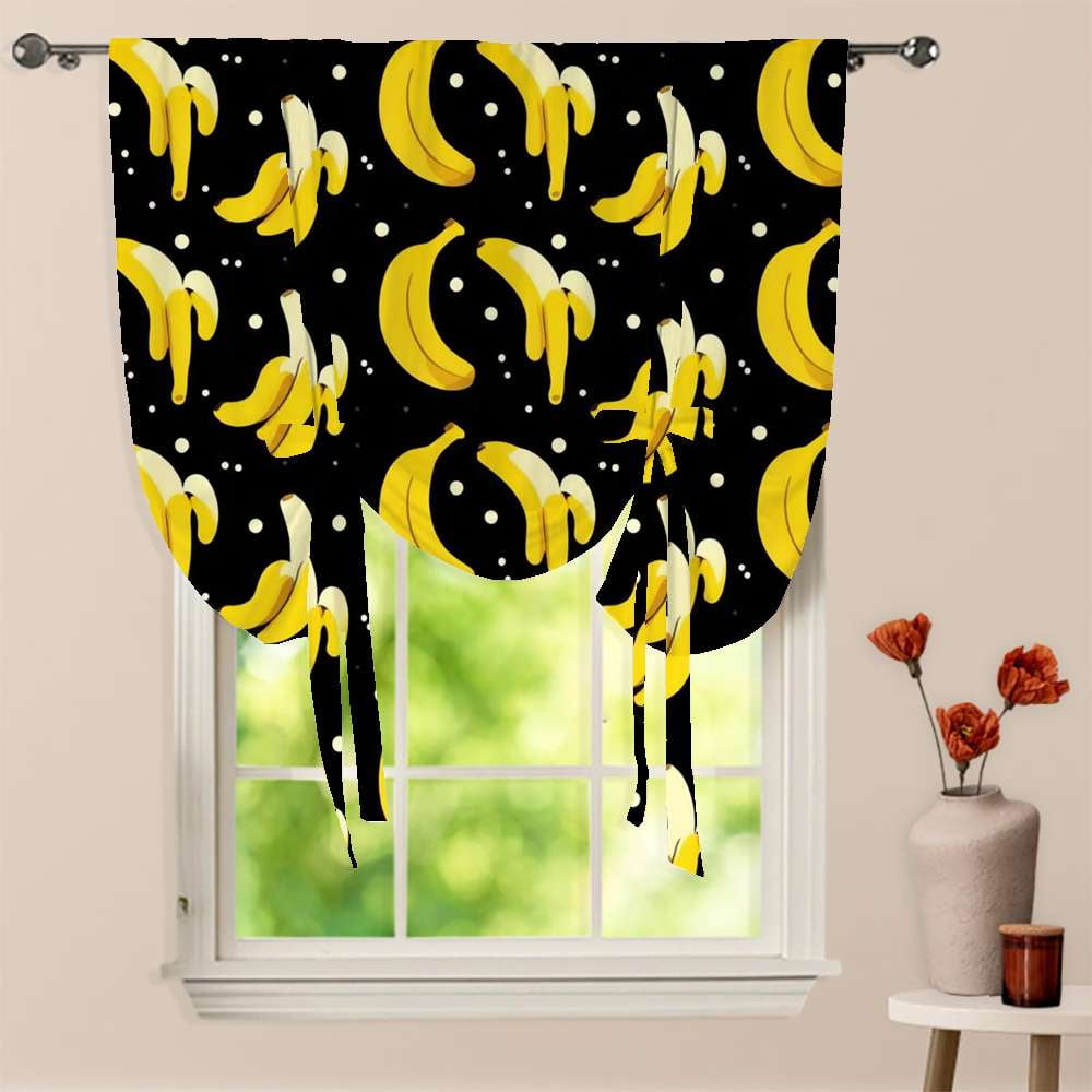 Banana Window Curtain for Living Room Roman Curtain Kitchen Tie-up ...