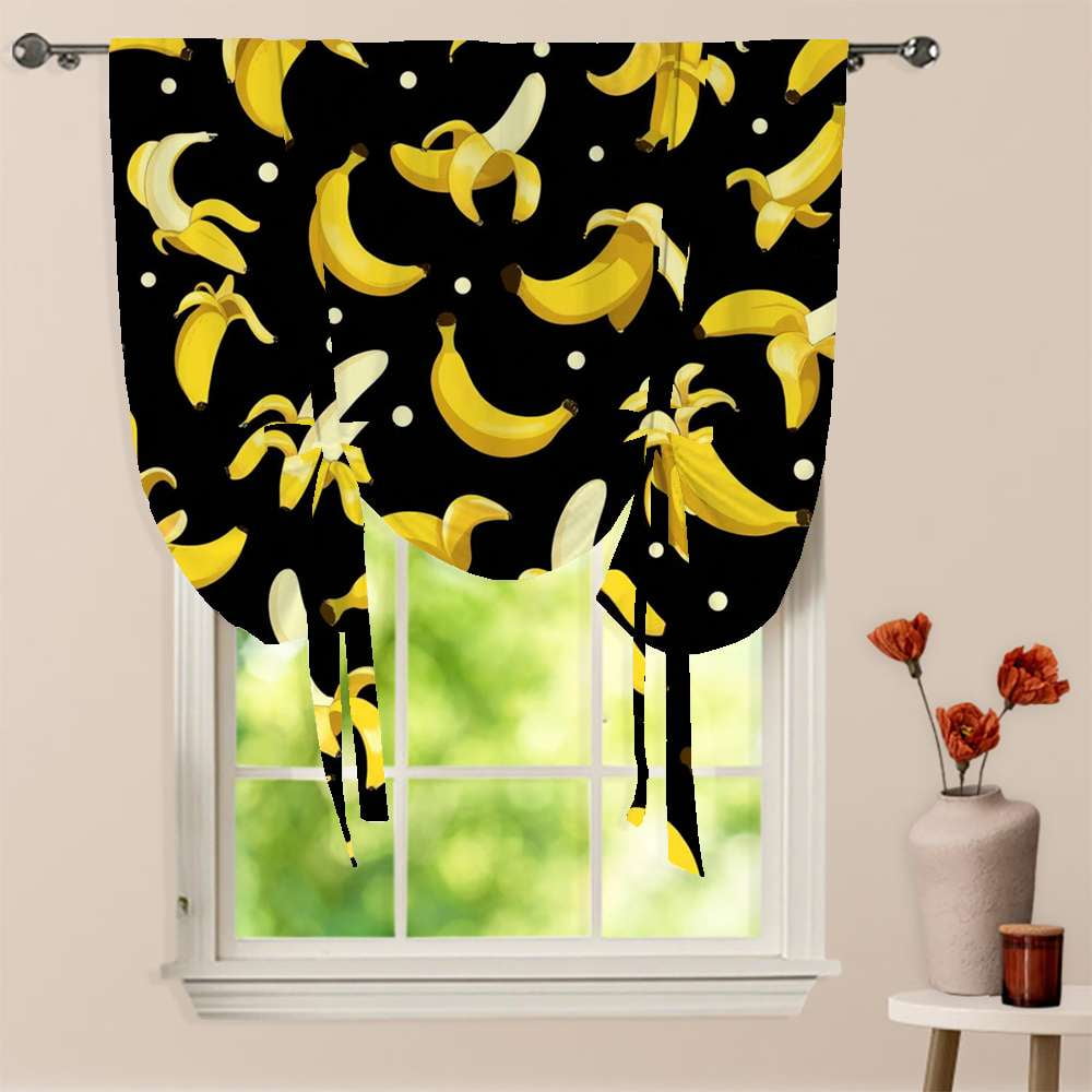 Banana Window Curtain for Living Room Roman Curtain Kitchen Tie-up ...