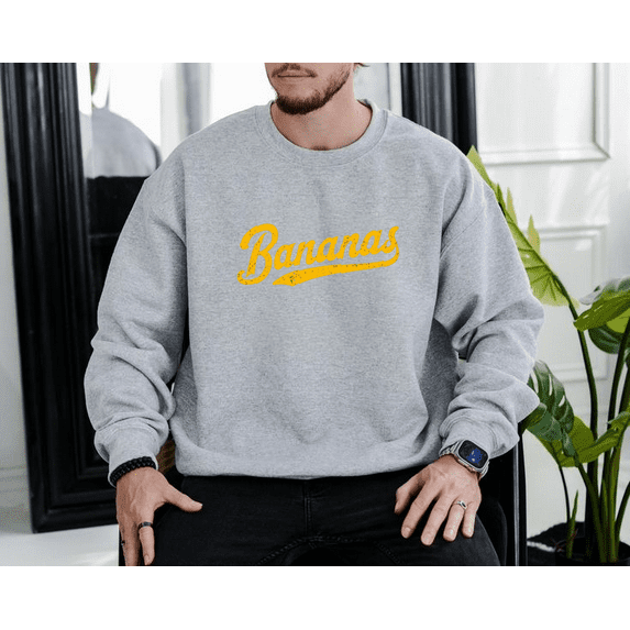 Banana Word Art Baseball Cartoon Fun Sport Typography Playful Colorful ...