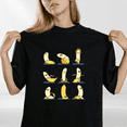 Banana Yoga Funny Fruit Fitness Exercise Pose Graphic Cotton Tee Shirt ...